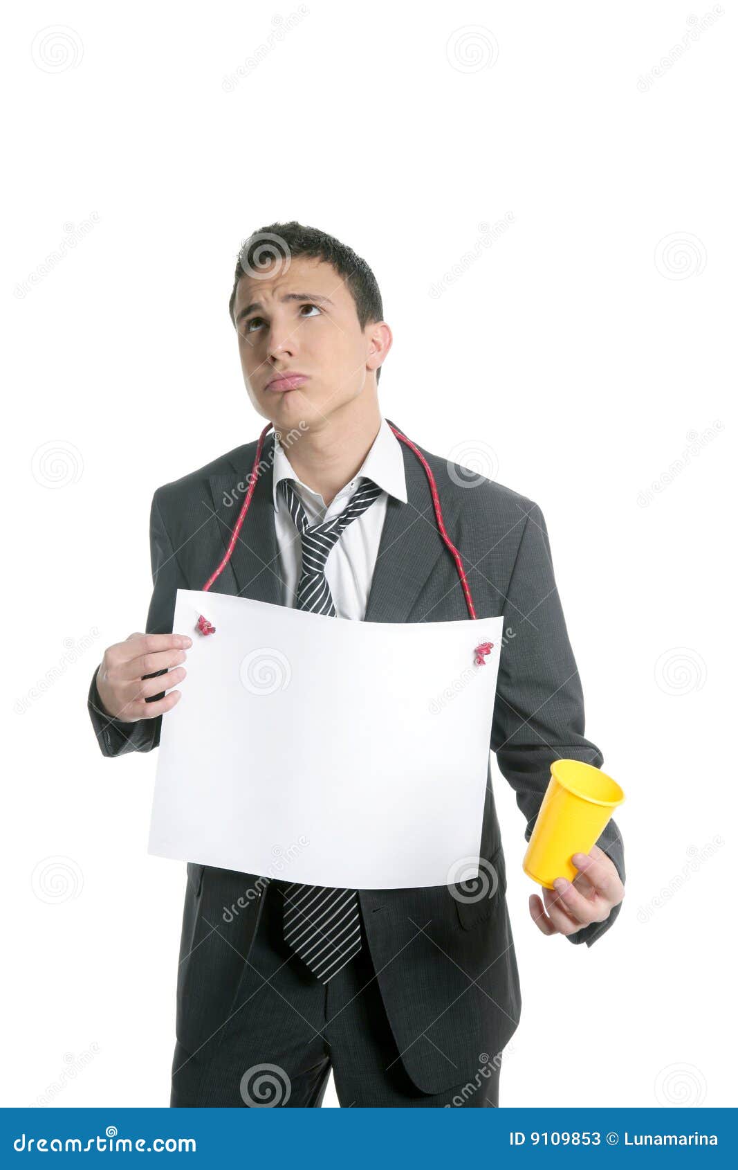 Businessman Lost Job Asking for Work, Copy Space Stock Image - Image of ...