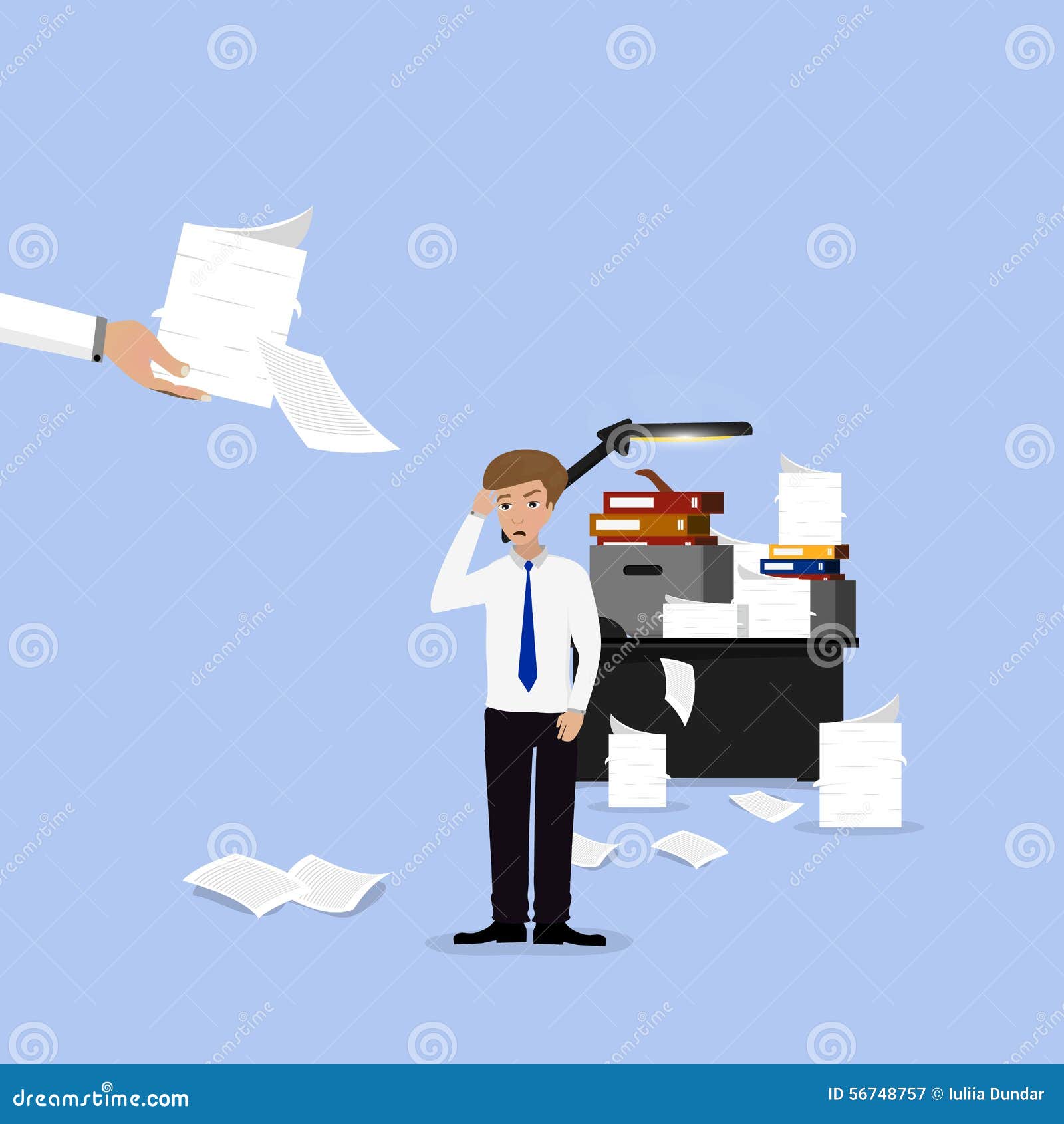 Businessman lot of work stock illustration. Illustration of design ...