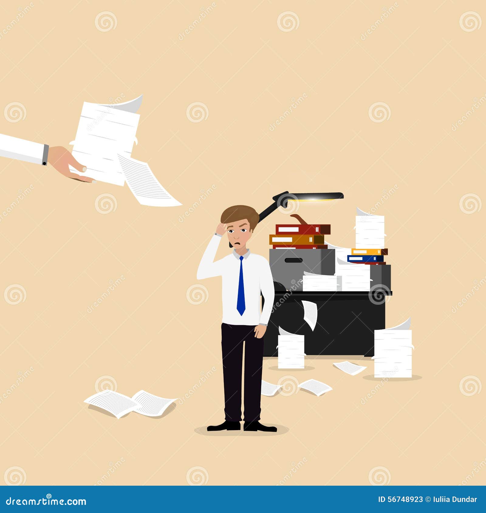 Businessman lot of work stock illustration. Illustration of heap - 56748923