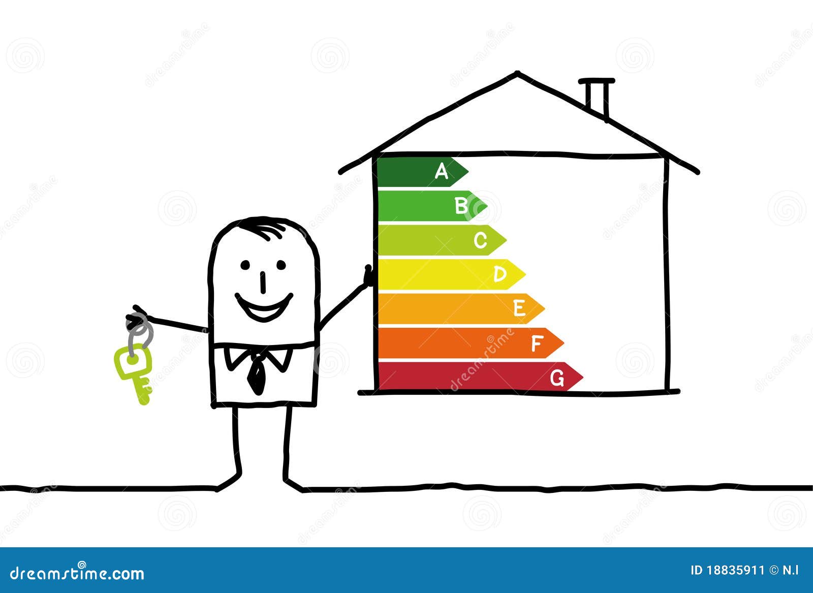Businessman & Low -power House Stock Vector - Illustration of saving ...