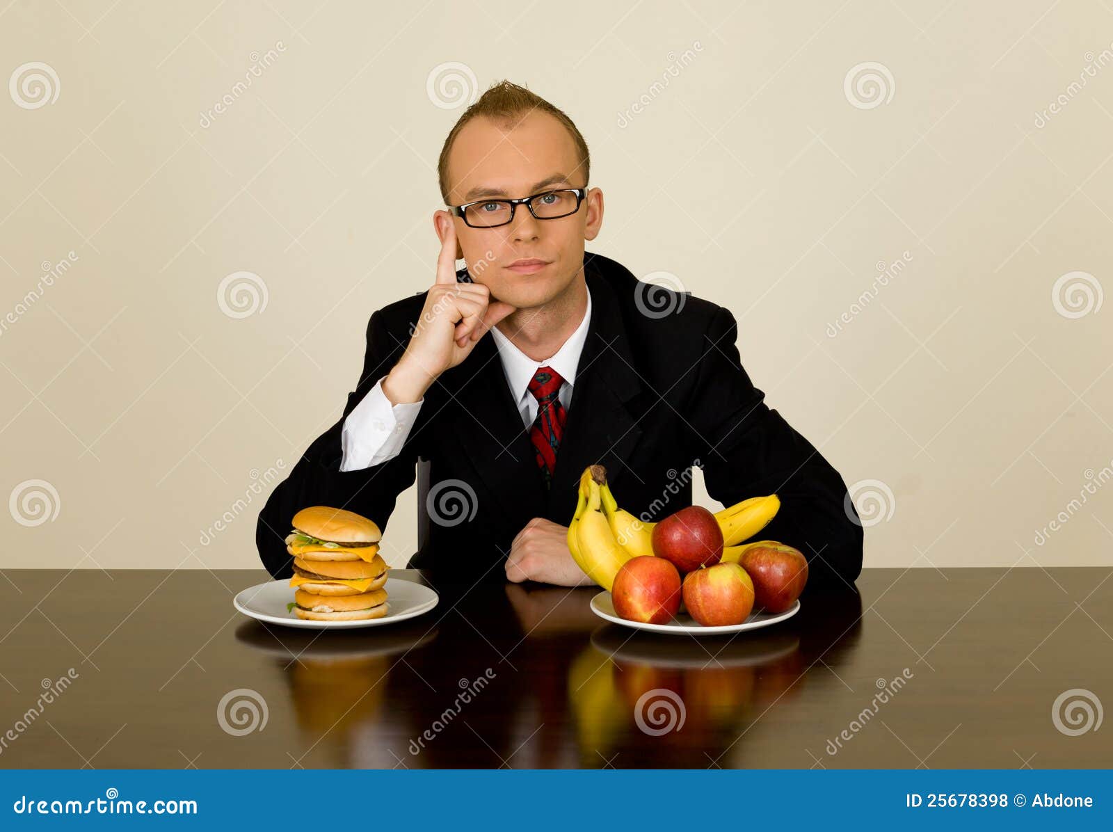 Businessman at lunch stock photo. Image of eating, apples - 25678398
