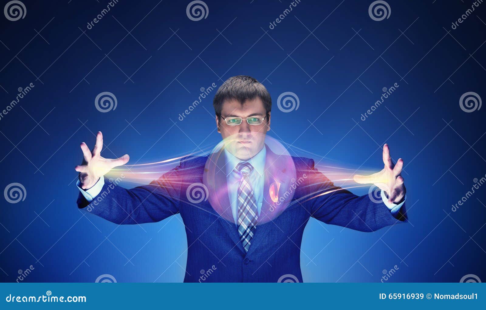 Businessman with magic stock image. Image of palm, mysterious - 65916939