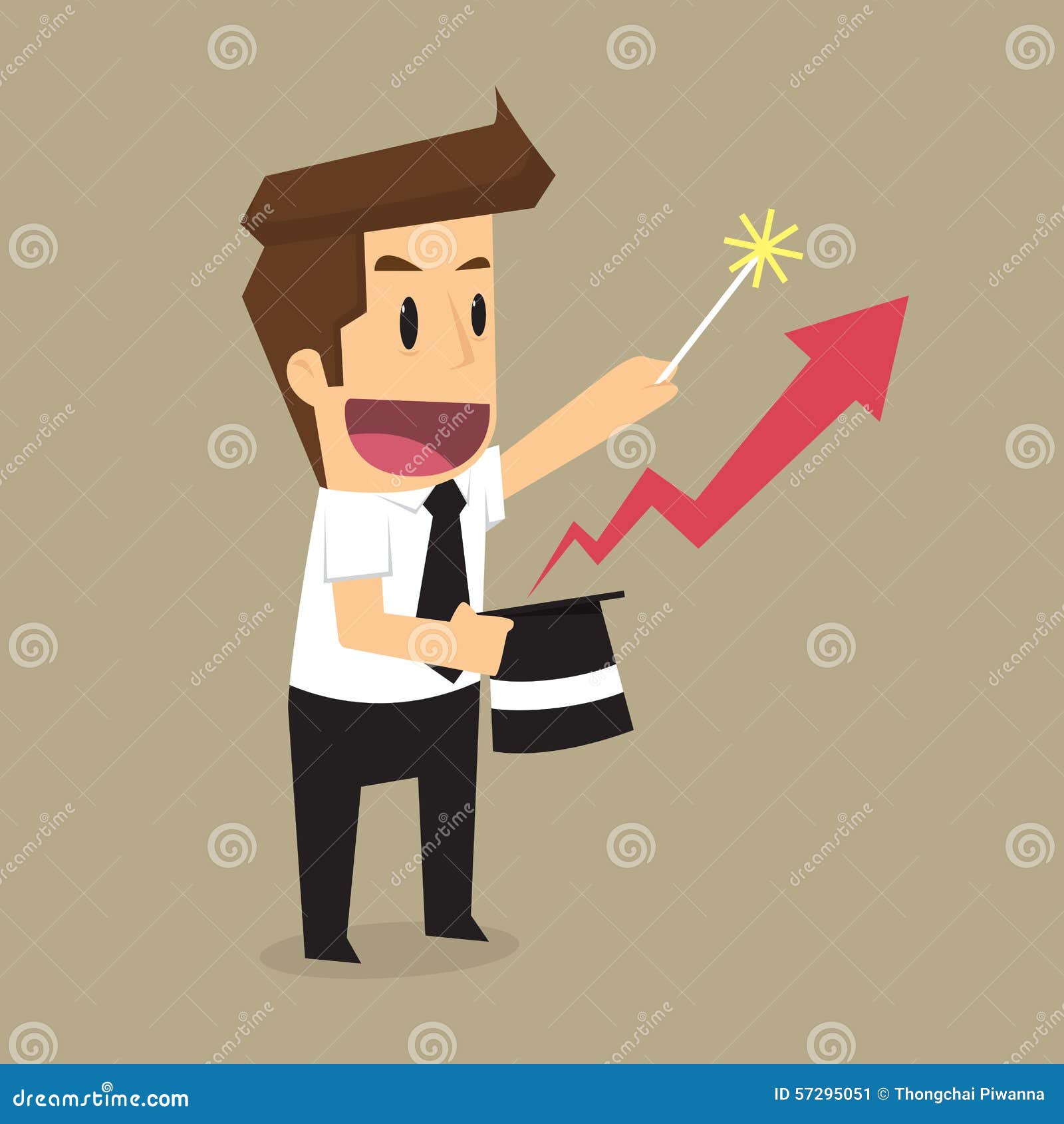 Businessman Magical Arrow Graph To a Higher Level Stock Vector ...