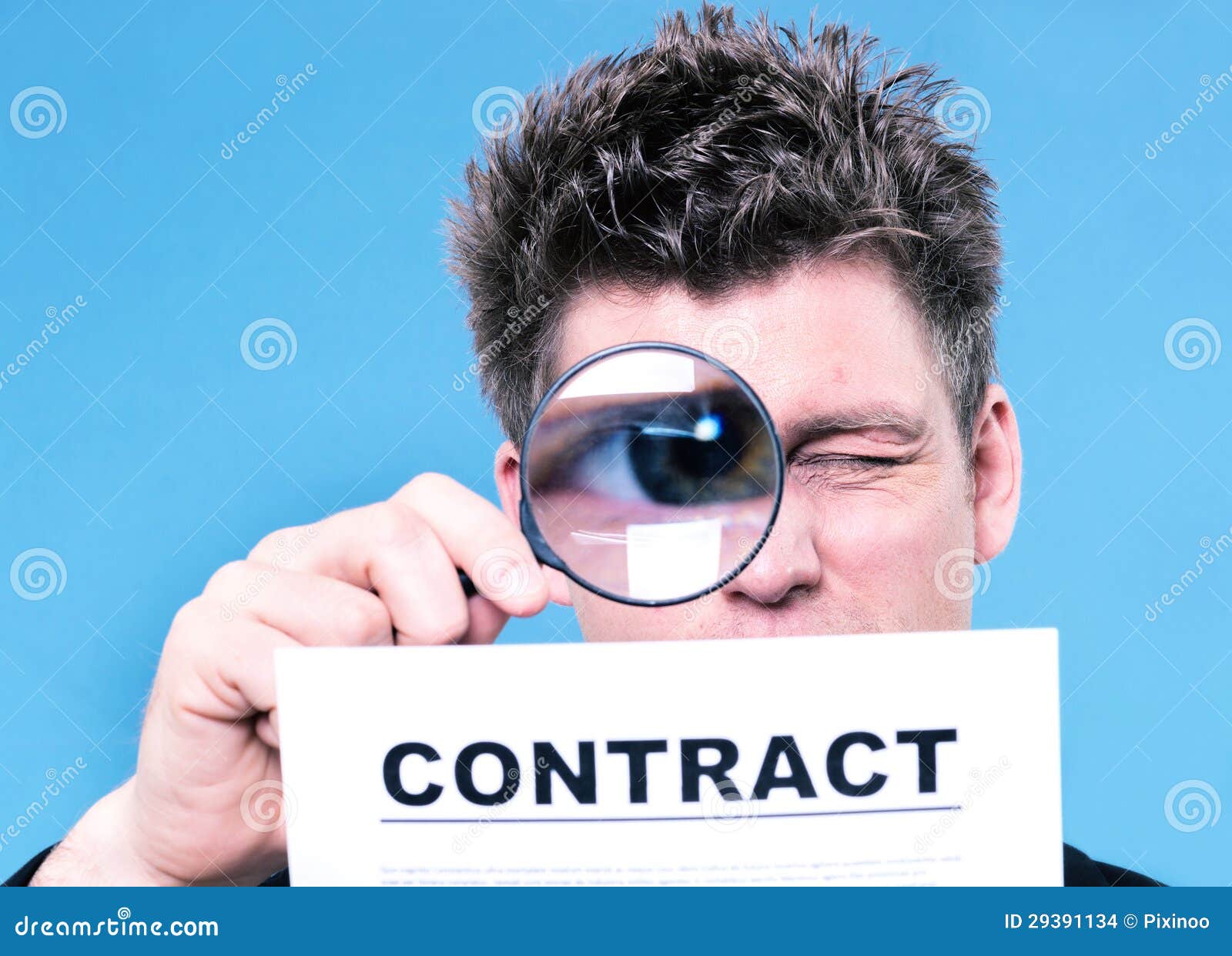 Businessman with Magnifying Glass Stock Photo - Image of inside ...