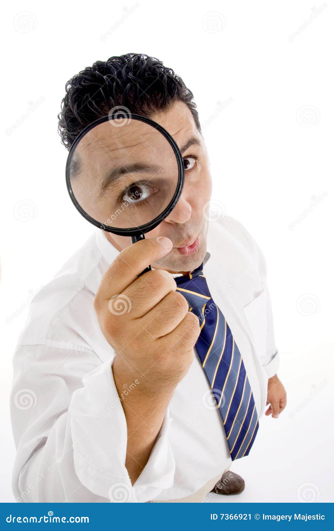 Businessman with Magnifying Glass Stock Image - Image of boss ...