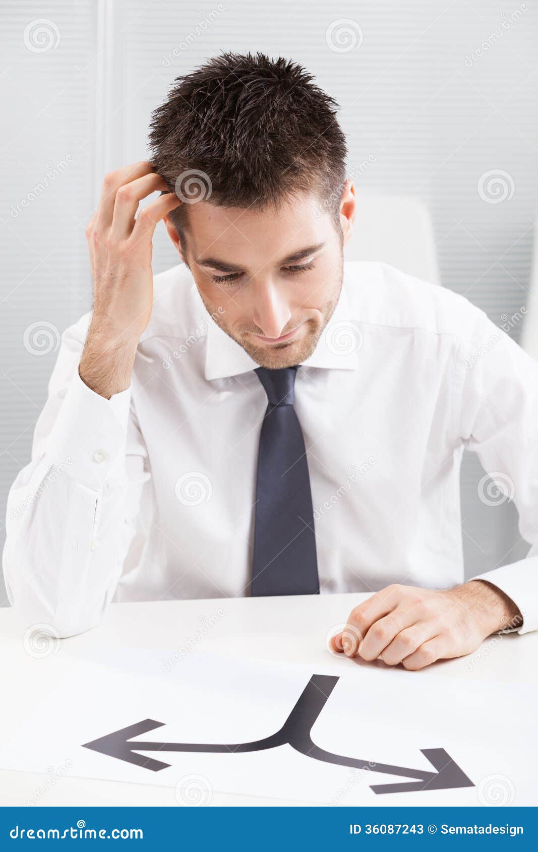 Businessman make a choice stock image. Image of motivation - 36087243