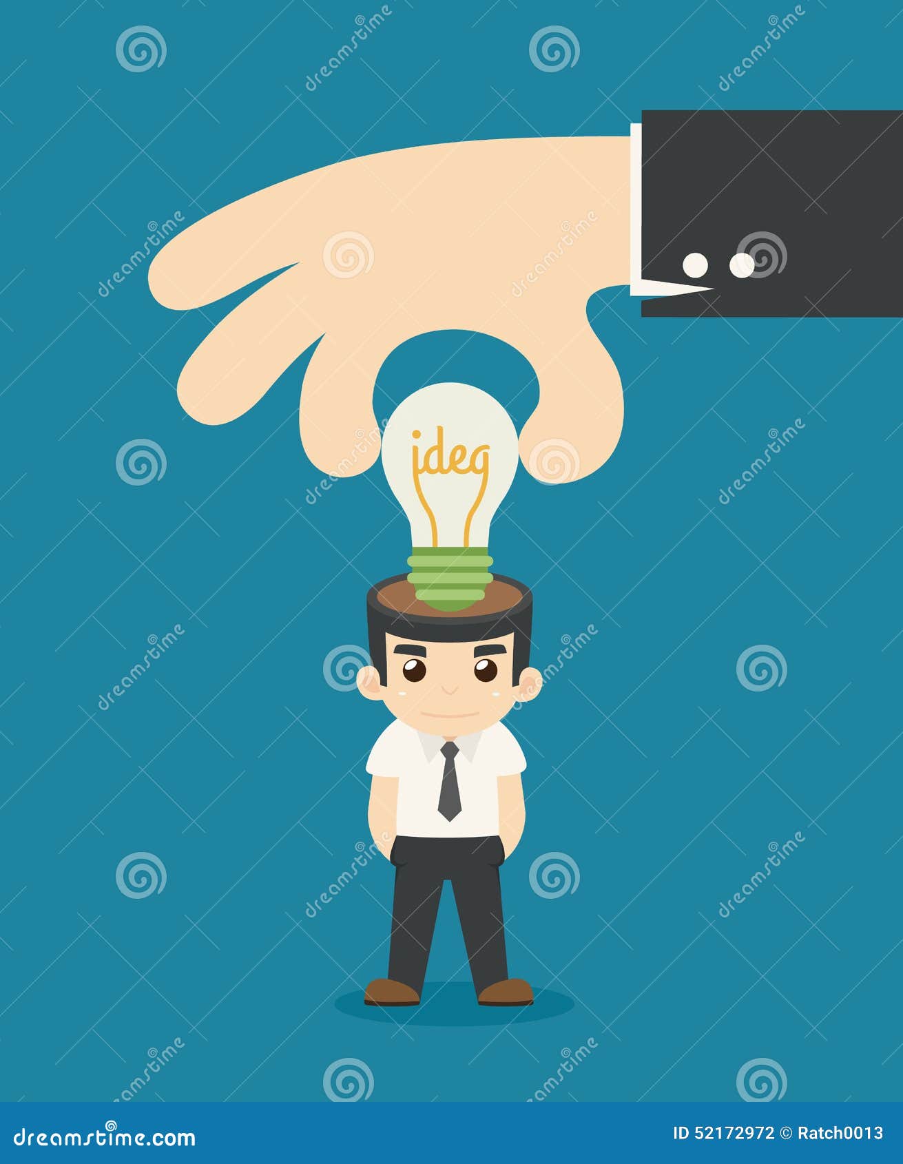 Businessman make idea stock vector. Illustration of insert - 52172972