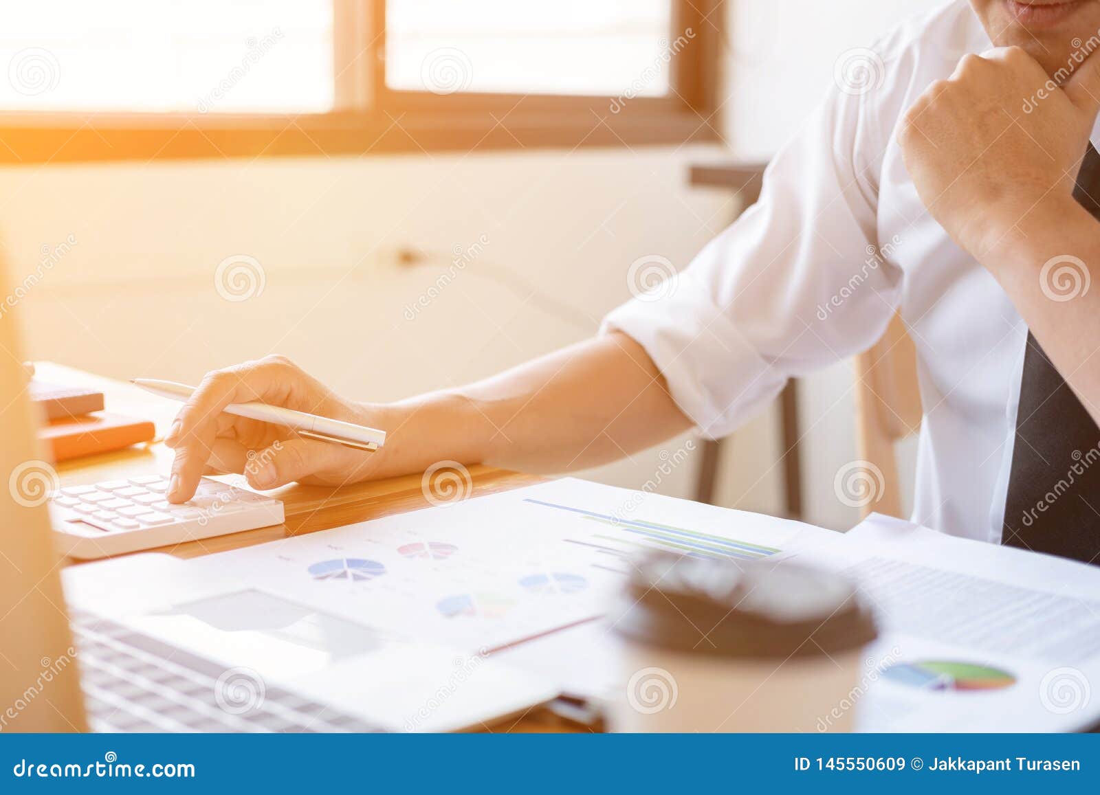 Businessman Making Calculation with Pen in Hand, Finances Concept Stock ...