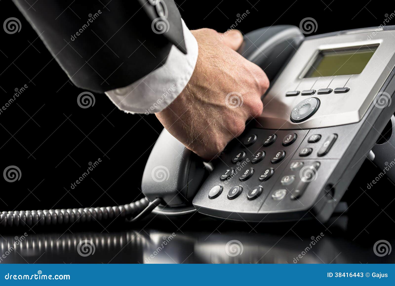 Businessman Making a Call on a Landline Stock Image - Image of ...