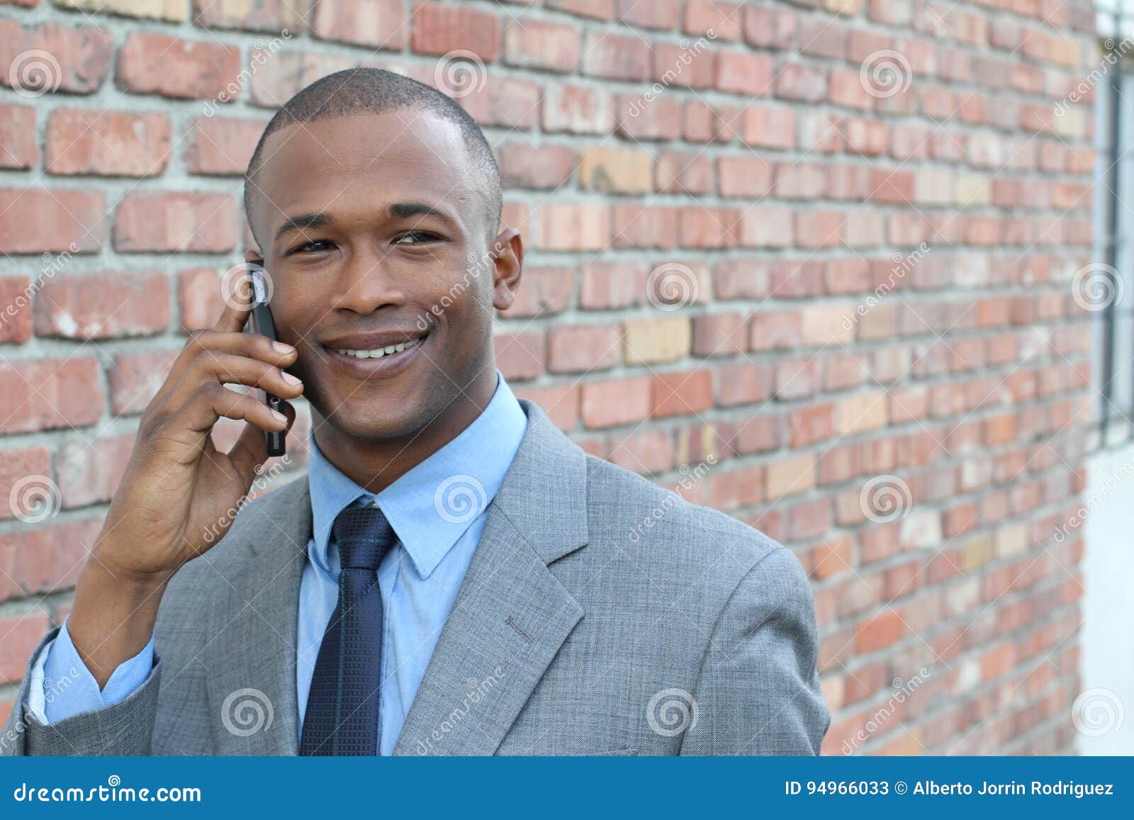 Businessman Making a Call Outside Stock Image - Image of folder ...