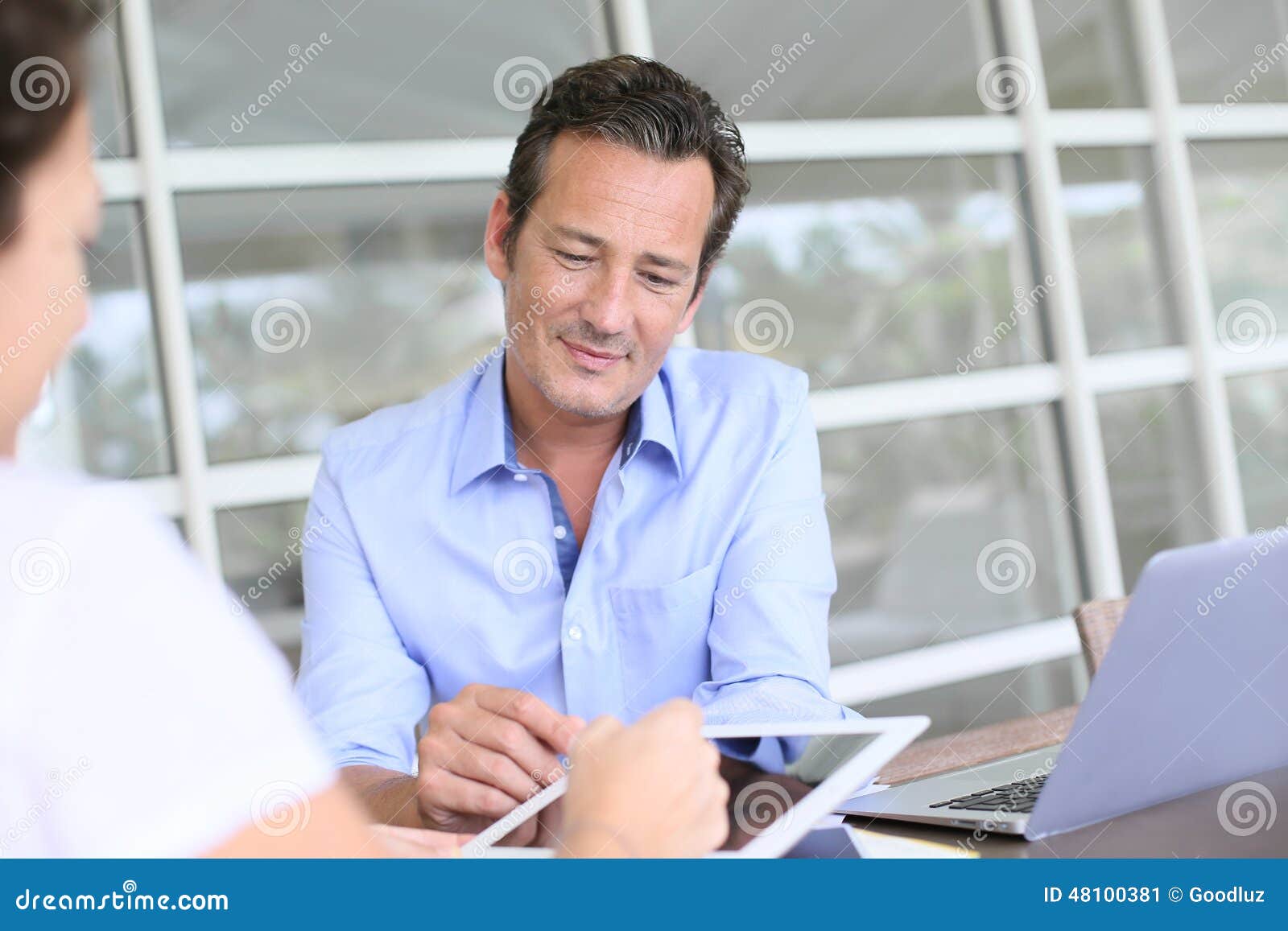 Businessman Making a Contract with His Clients Stock Image - Image of ...
