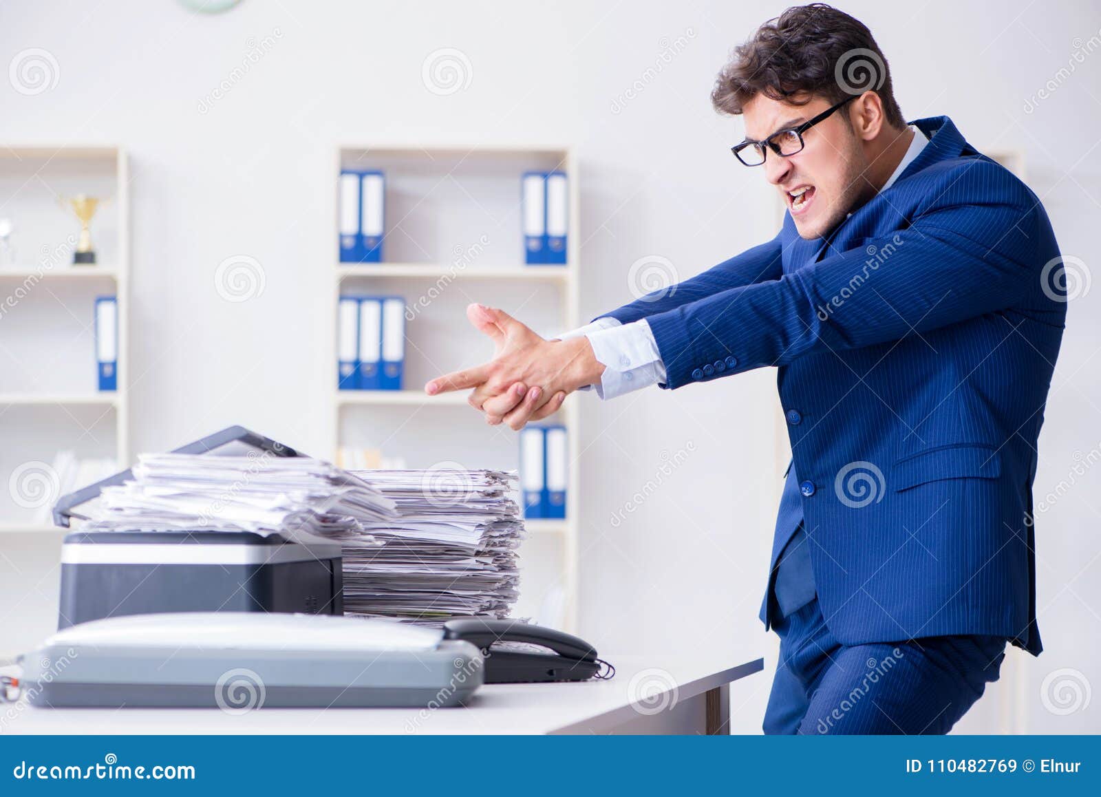 The Businessman Making Copies in Copying Machine Stock Image - Image of ...