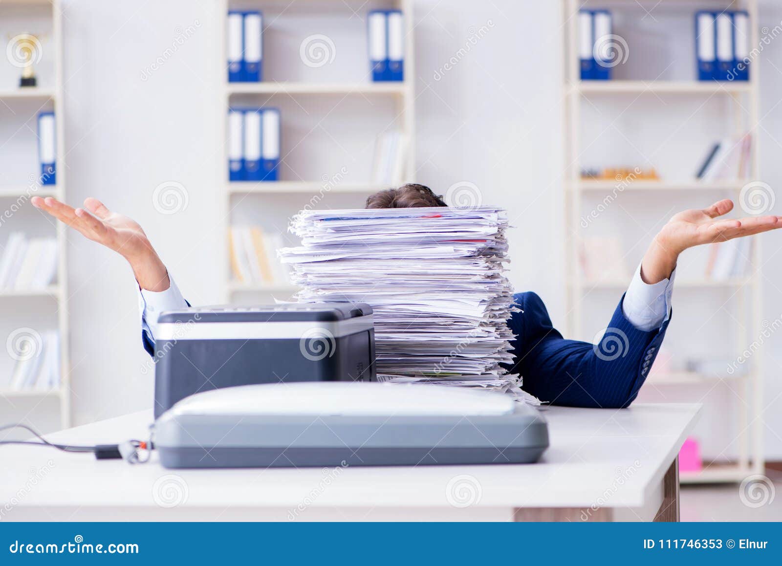 The Businessman Making Copies in Copying Machine Stock Image - Image of ...
