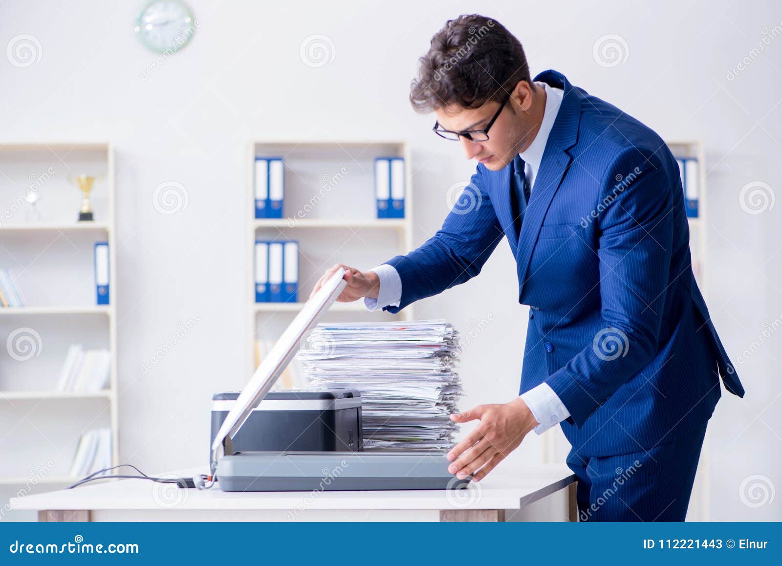 The Businessman Making Copies in Copying Machine Stock Image - Image of ...