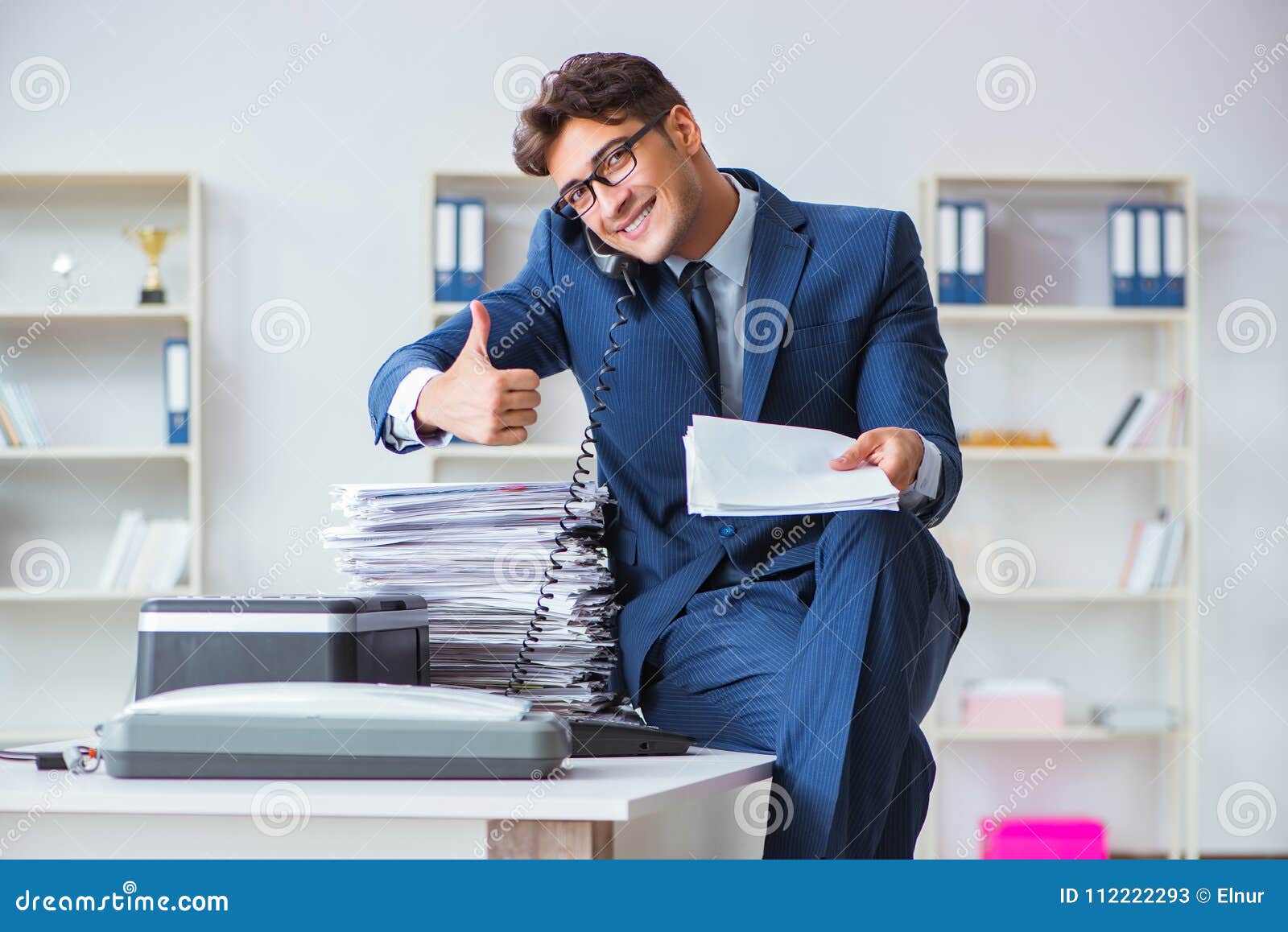 The Businessman Making Copies in Copying Machine Stock Image - Image of ...