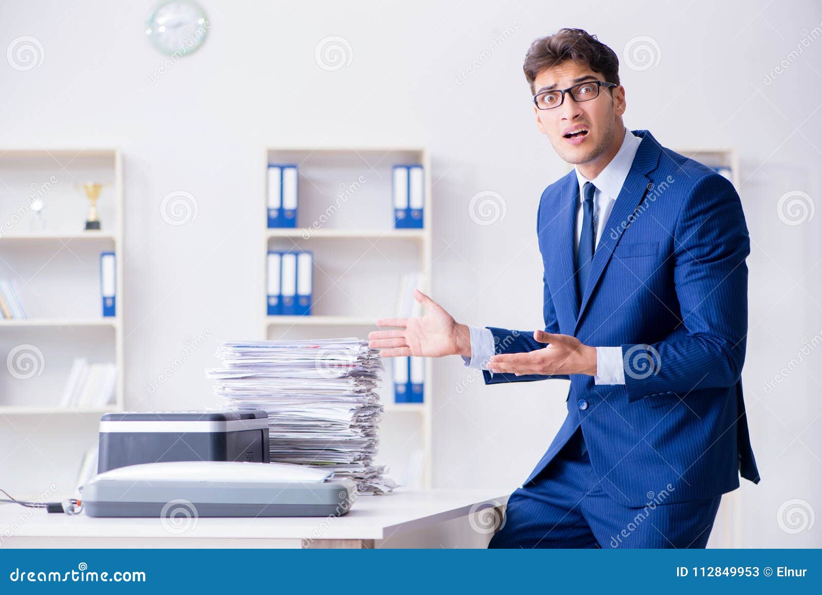 The Businessman Making Copies in Copying Machine Stock Image - Image of ...