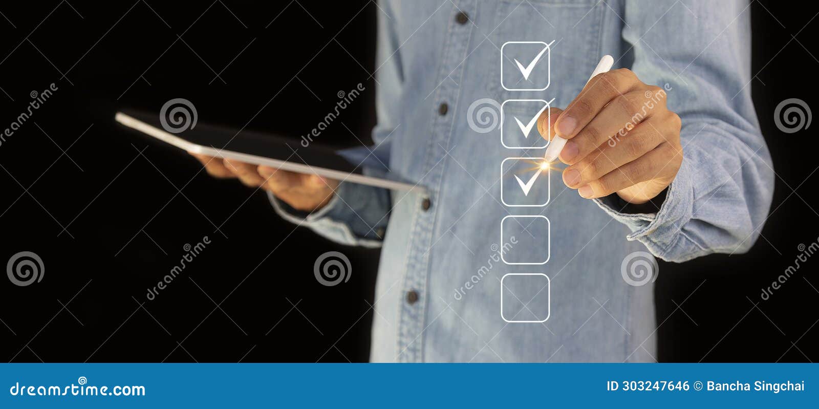 Businessman Making Correct Marks, Marks for Checklist, Document Quality ...