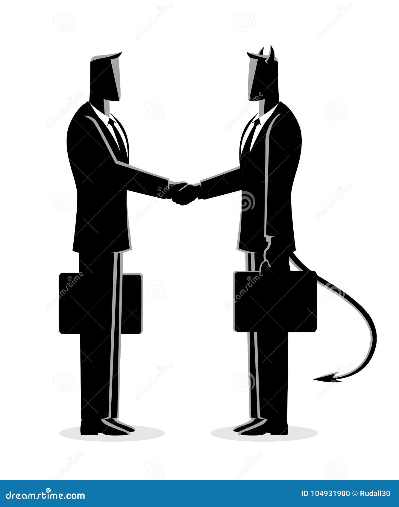 Businessman Making a Deal with the Devil Stock Vector - Illustration of ...