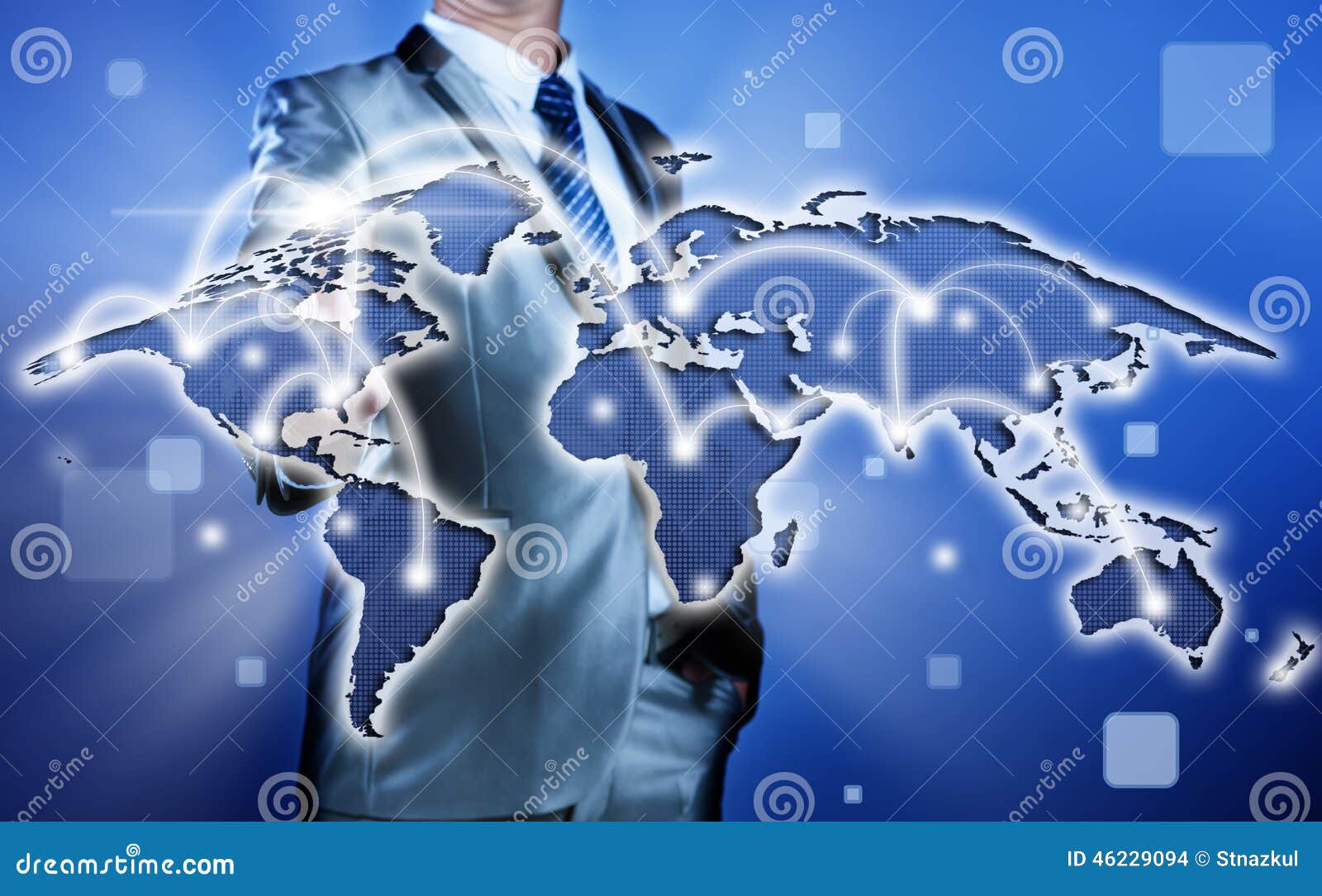 Businessman Making Decision on Business Strategy, Globalization Stock ...