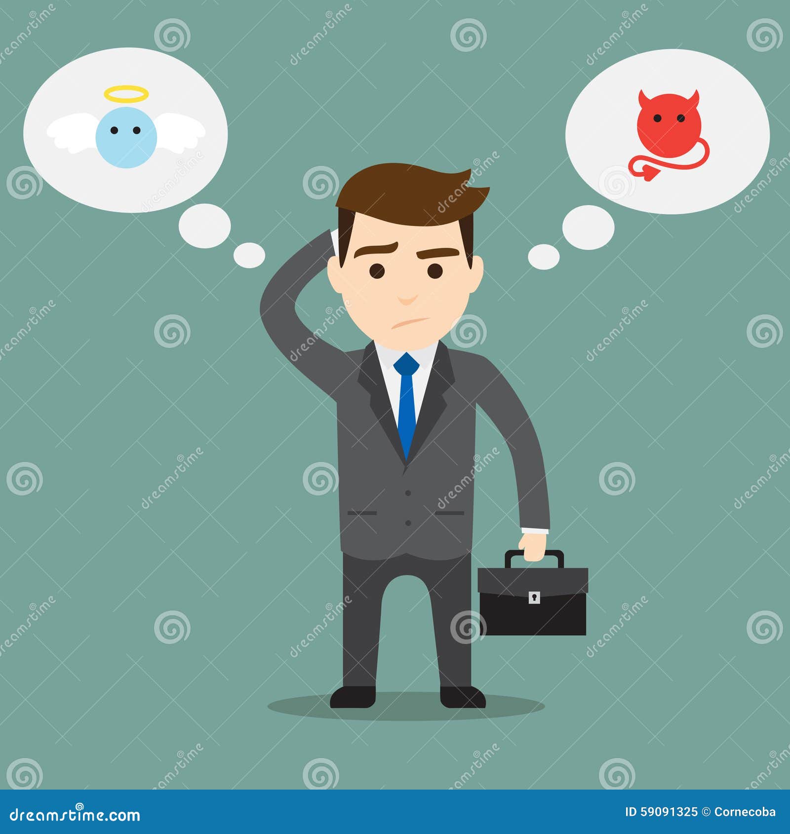 Businessman Making a Decision Stock Vector - Illustration of money ...