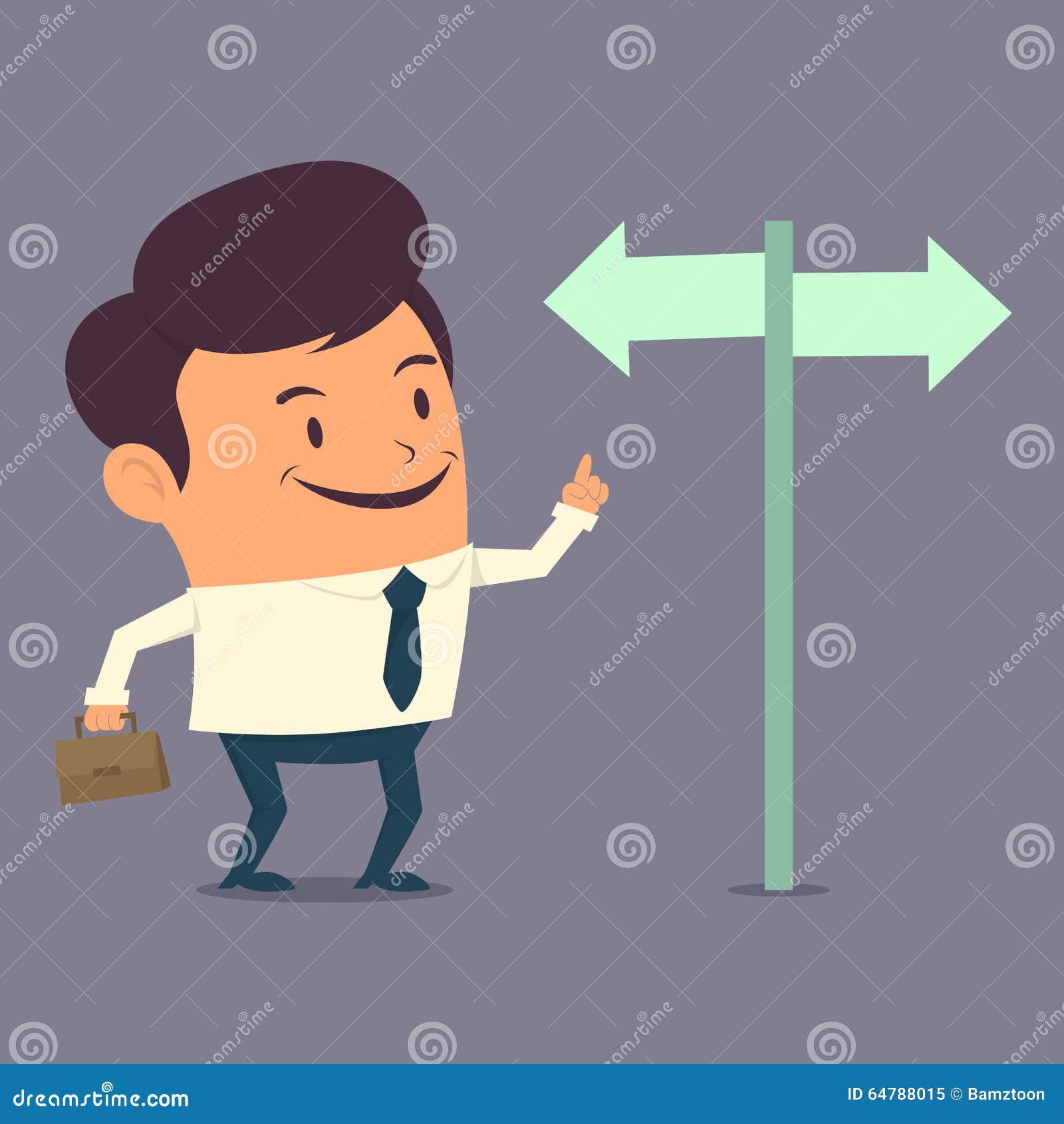 Businessman Making Decision Stock Vector - Illustration of signpost ...