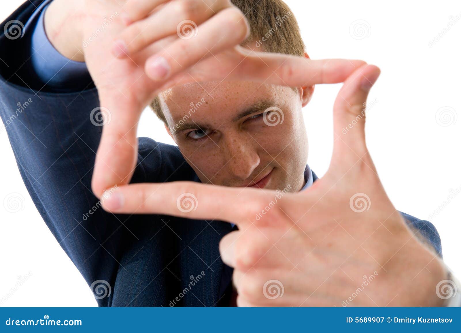 Businessman Making a Frame with His Hands Stock Image - Image of face ...