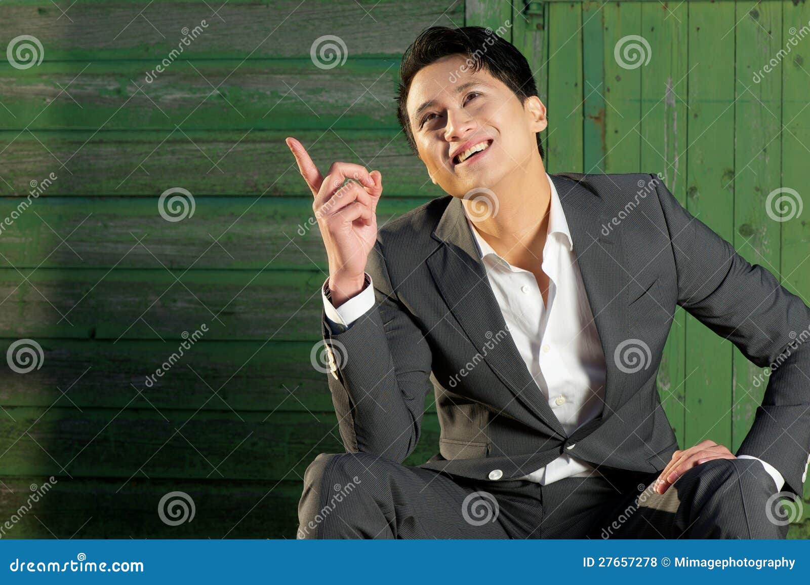 Businessman Making Hand Gestures Stock Photo - Image of outside ...