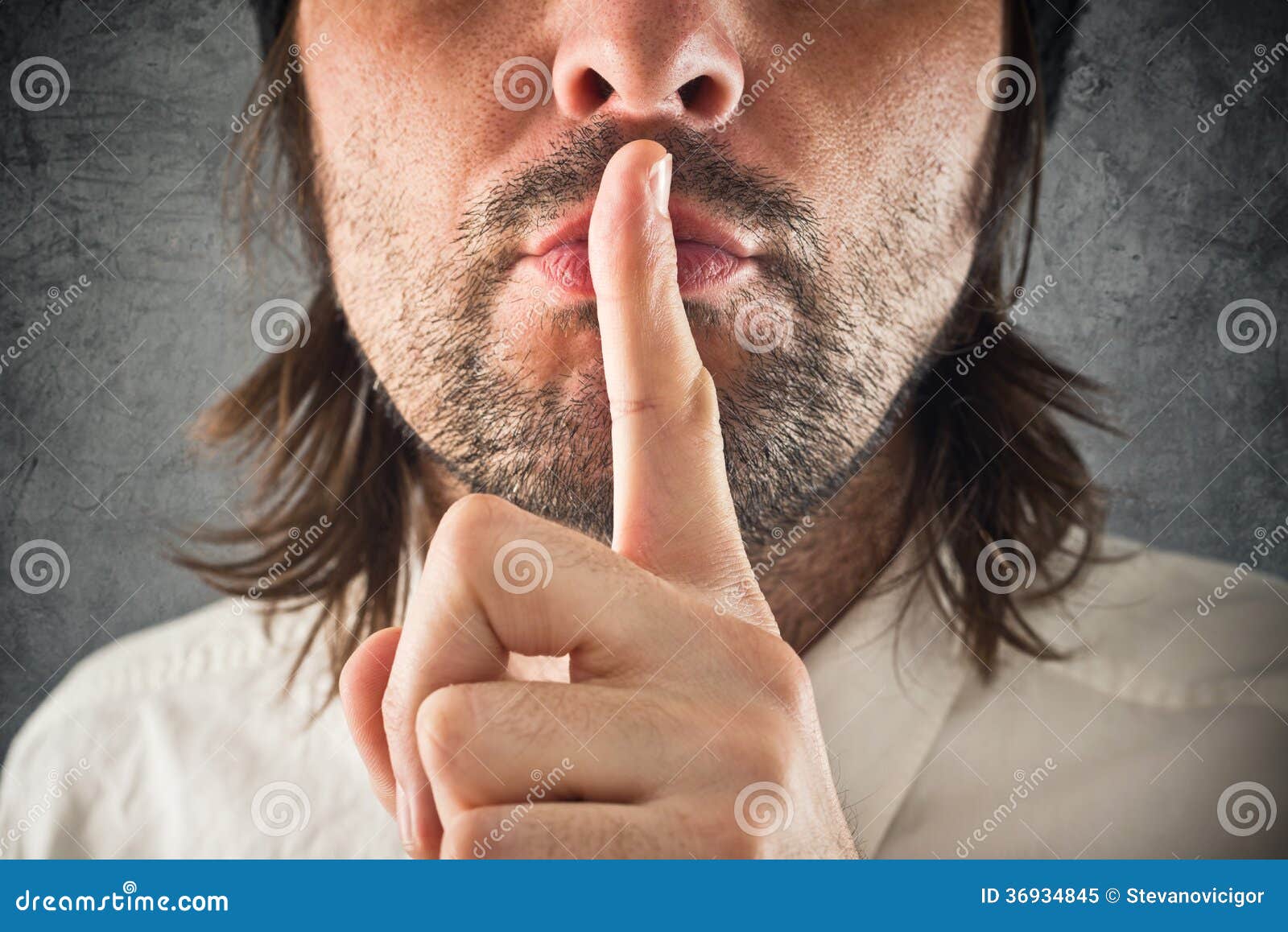 Businessman Making Hush Gesture Stock Image - Image of male, talking ...