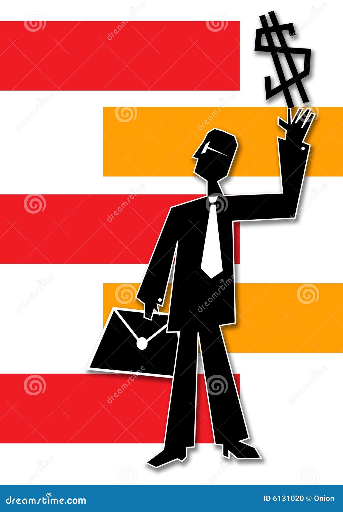 Businessman making money stock illustration. Illustration of silhouette ...
