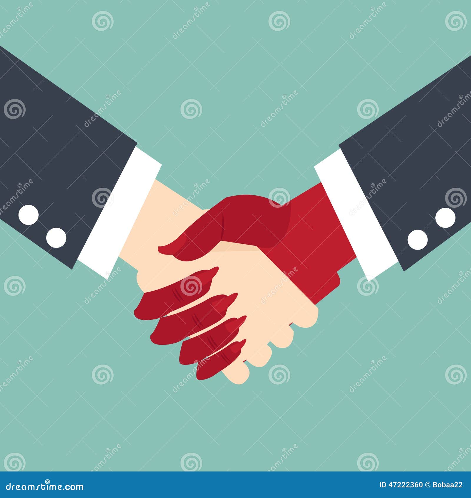 Businessman Making a Pact with the Devil - Handshake Business Concept ...