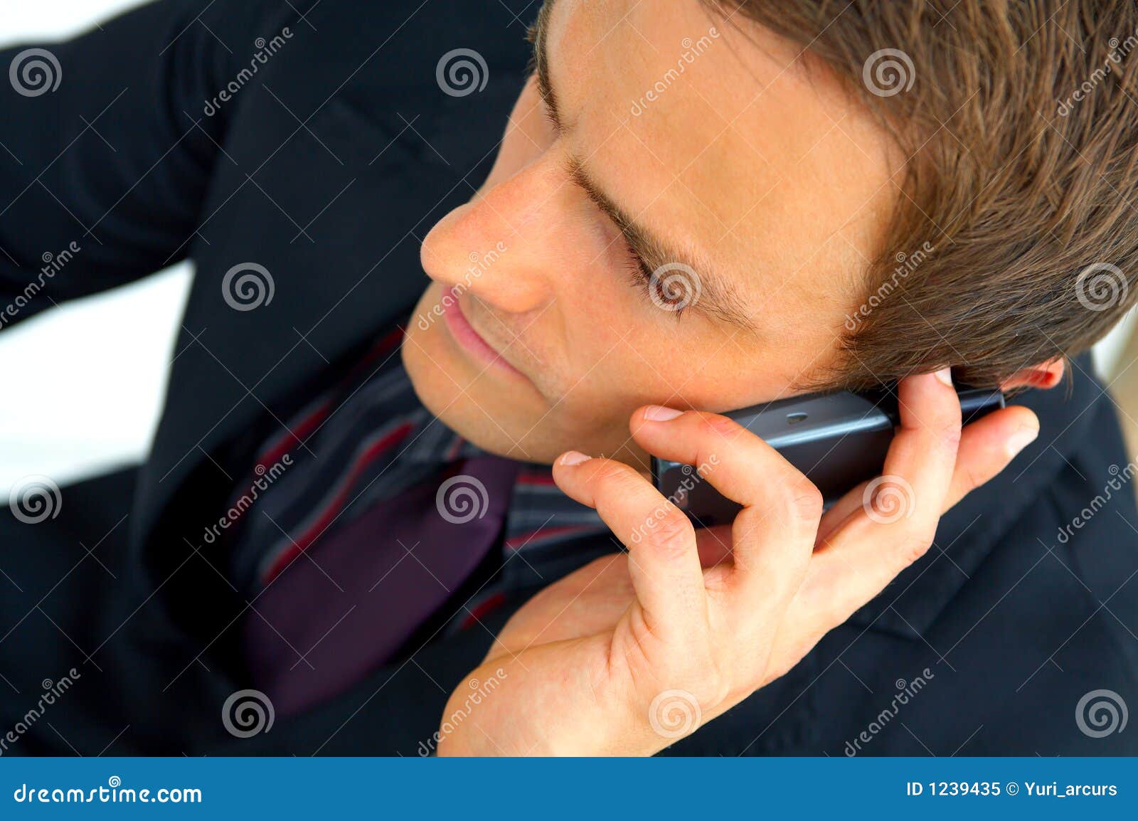 Businessman Making a Phone Call. Stock Image - Image of good, male: 1239435