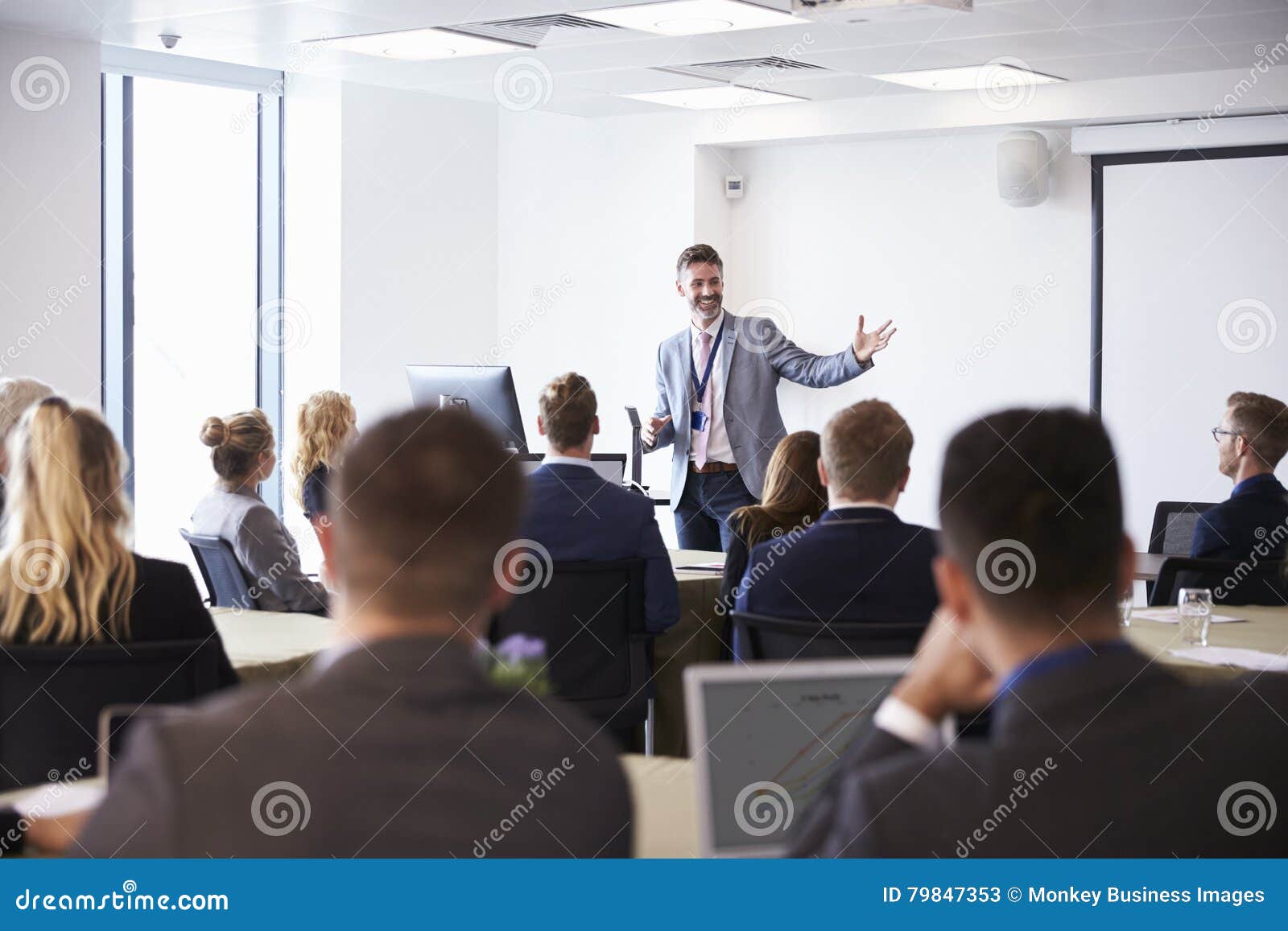 Businessman Making Presentation at Conference Stock Image - Image of ...