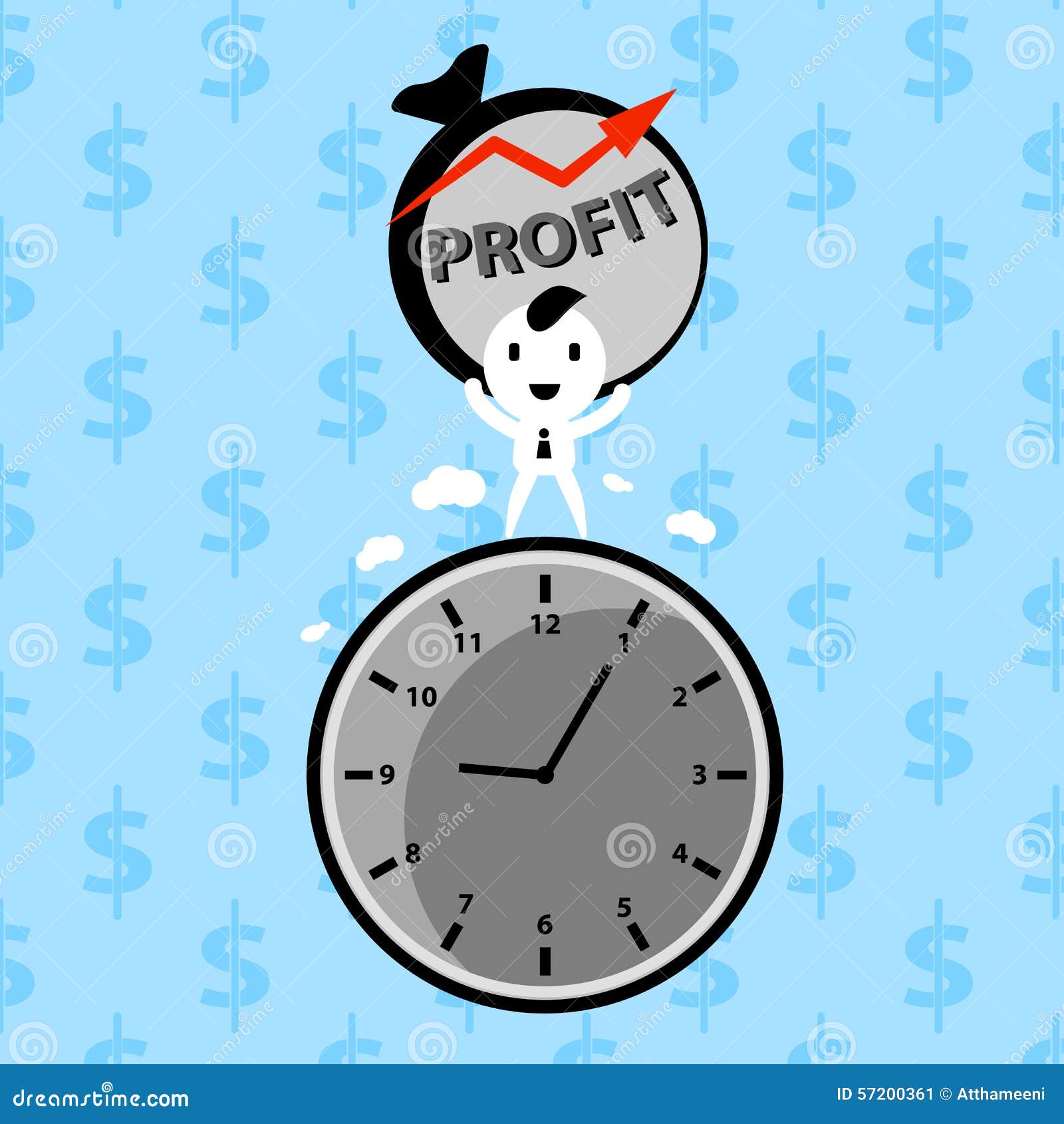 Businessman making profit stock vector. Illustration of concept - 57200361