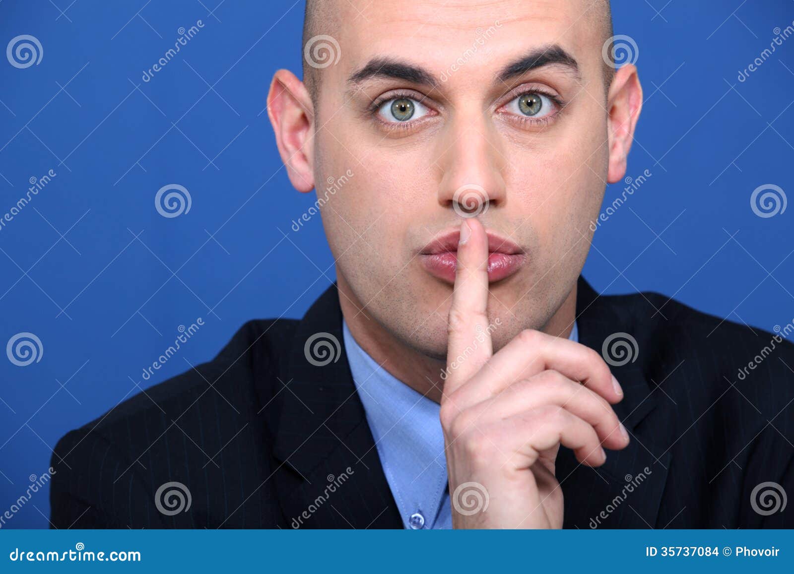 Businessman Making Shush Gesture Stock Photo - Image of graduate ...