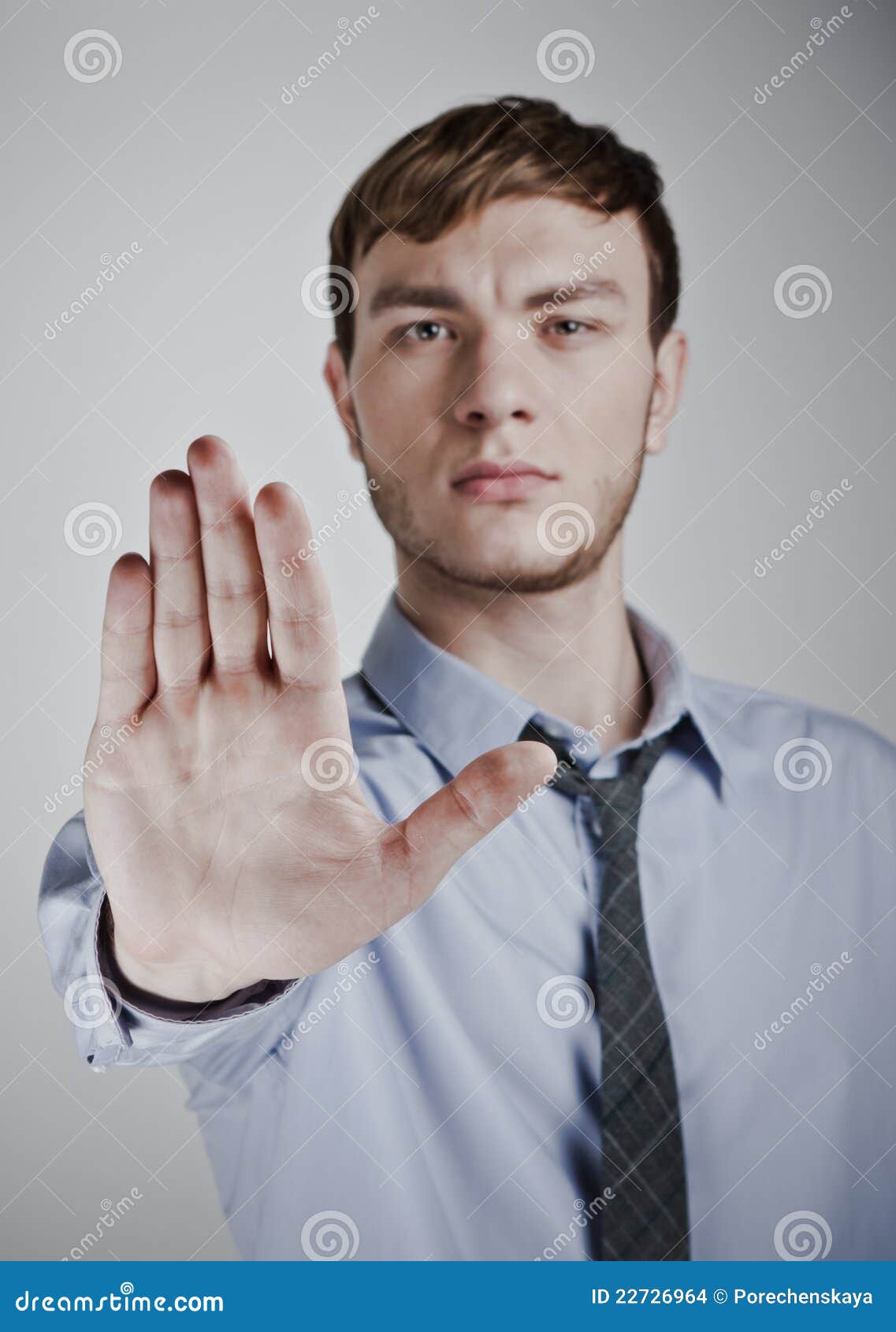 Businessman making stop stock photo. Image of male, confident - 22726964