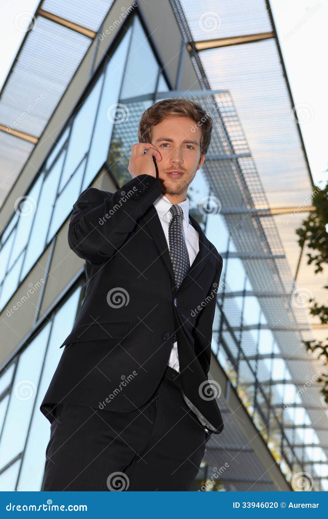 Businessman Making Telephone Call Stock Photo - Image of portfolia ...