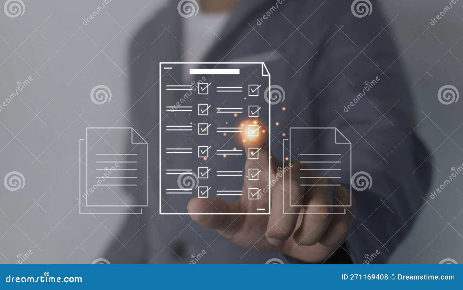 Businessman Making Valid Marks for Document Approval, Questionnaire ...