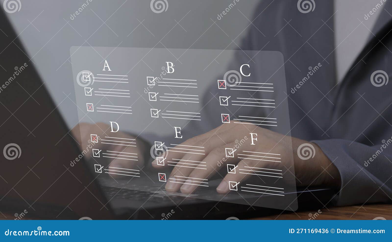 Businessman Making Valid Marks for Document Approval, Questionnaire ...