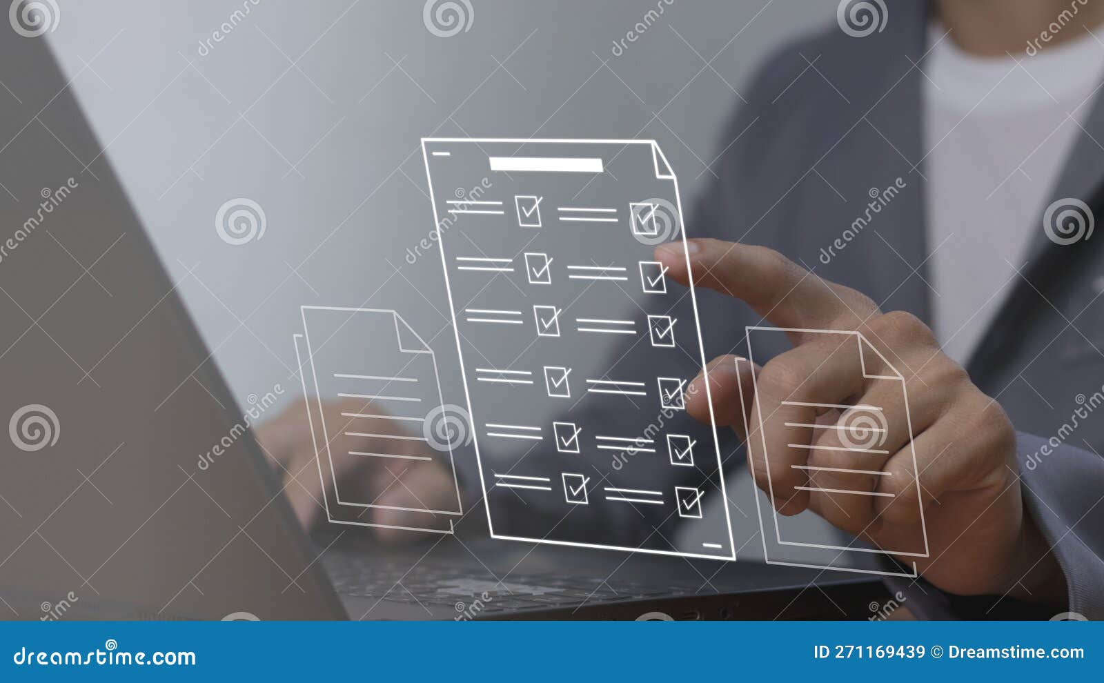 Businessman Making Valid Marks for Document Approval, Questionnaire ...