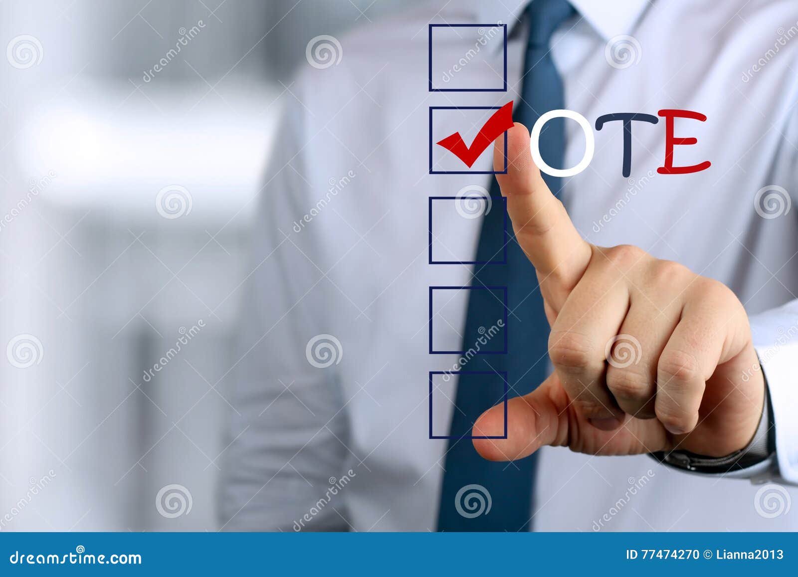 Businessman Making Vote by a Red Pen Stock Photo - Image of competition ...