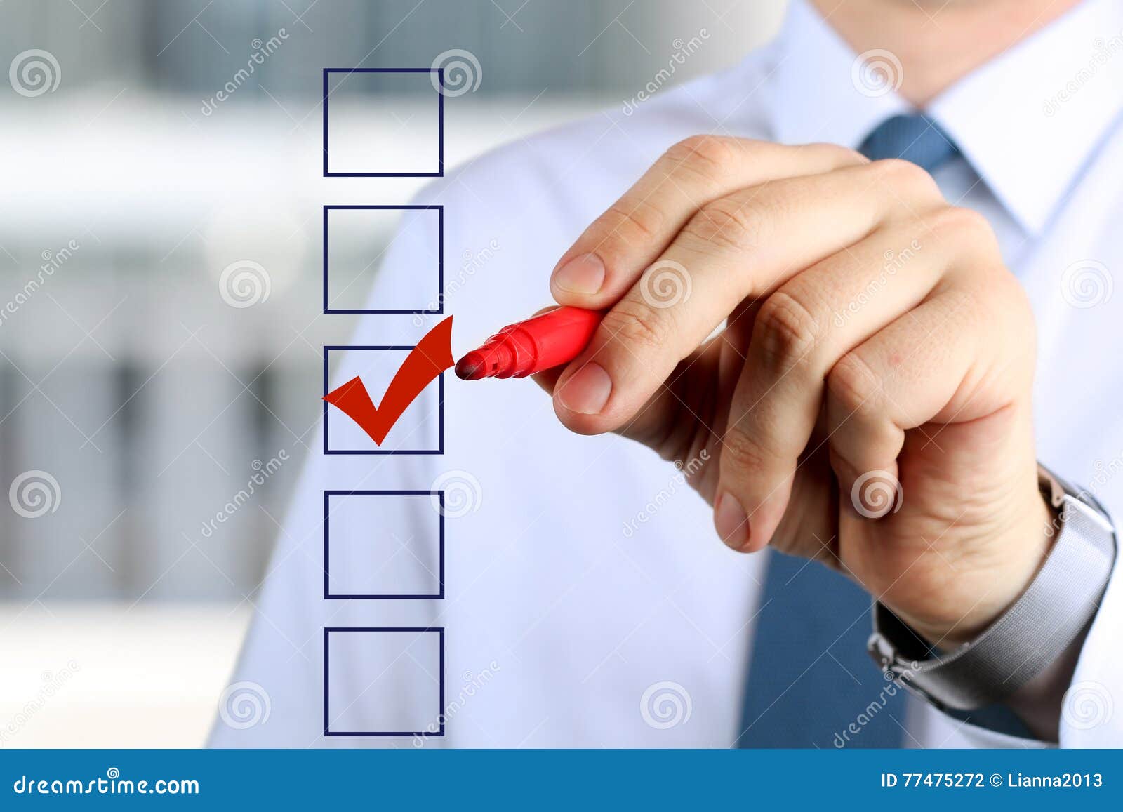Businessman Making Vote by a Red Pen Stock Photo - Image of future ...