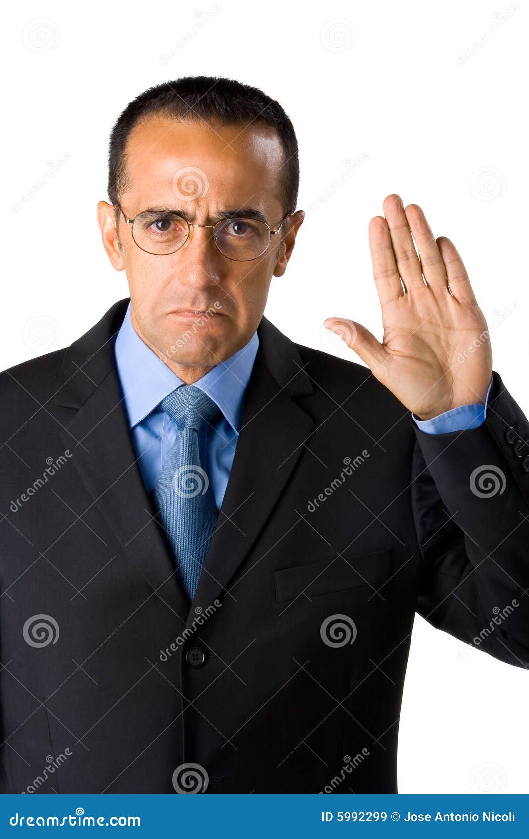Businessman making vow stock image. Image of suit, hispanic - 5992299