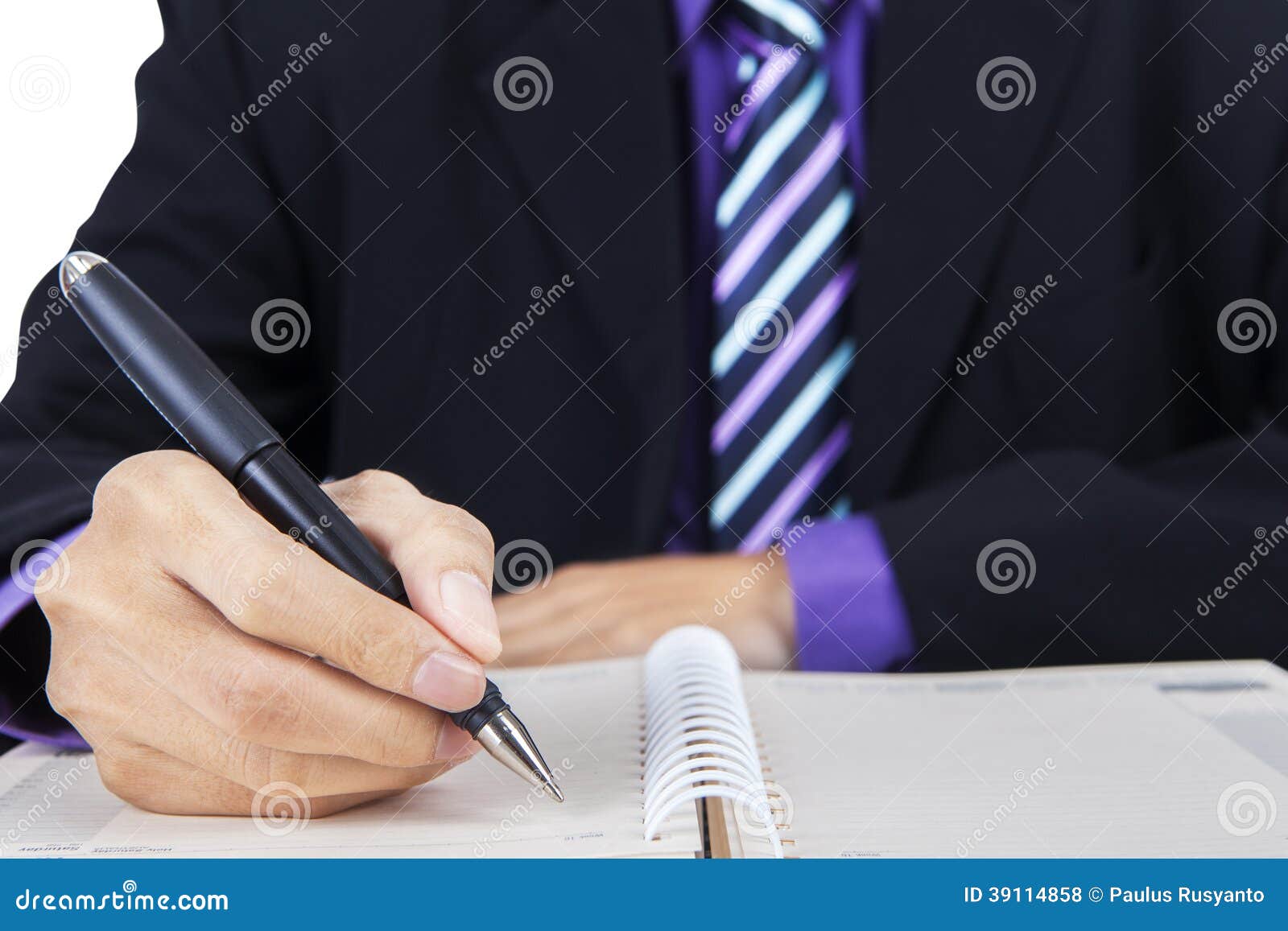Businessman Making a Work Plan Stock Photo - Image of book, journal ...
