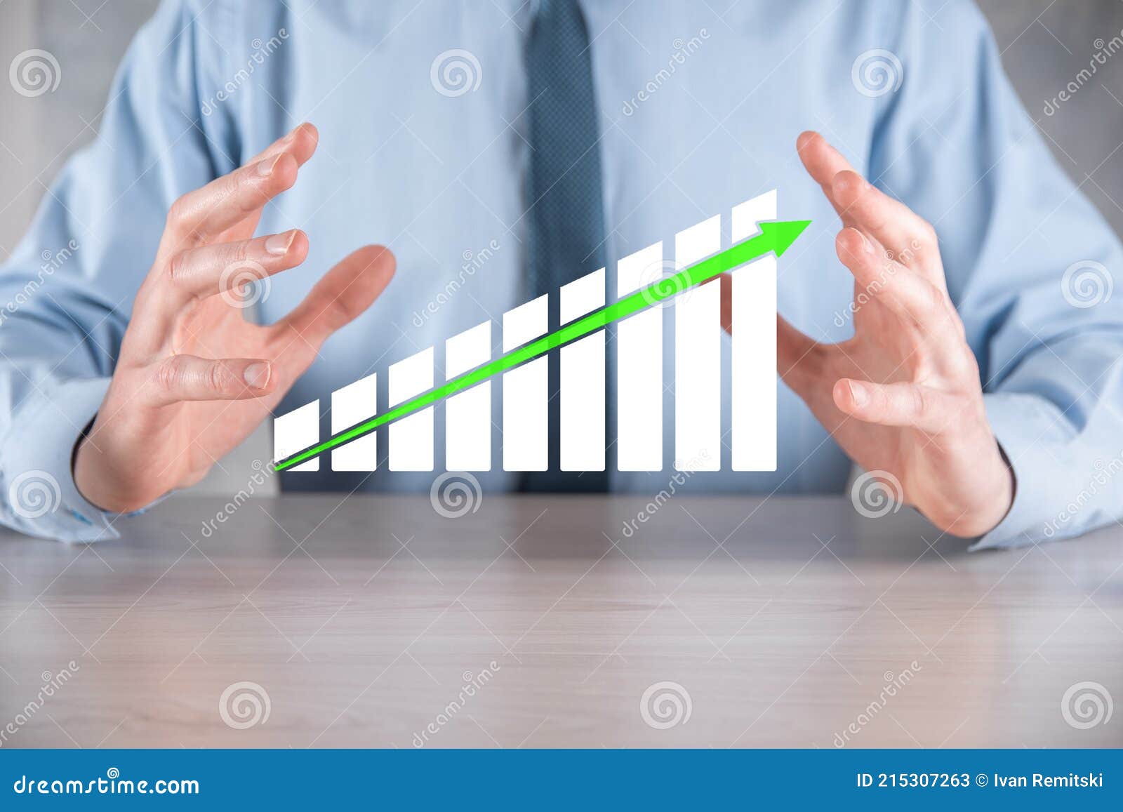 Businessman Man Holding a Graph with Positive Profits Growth. Plan ...