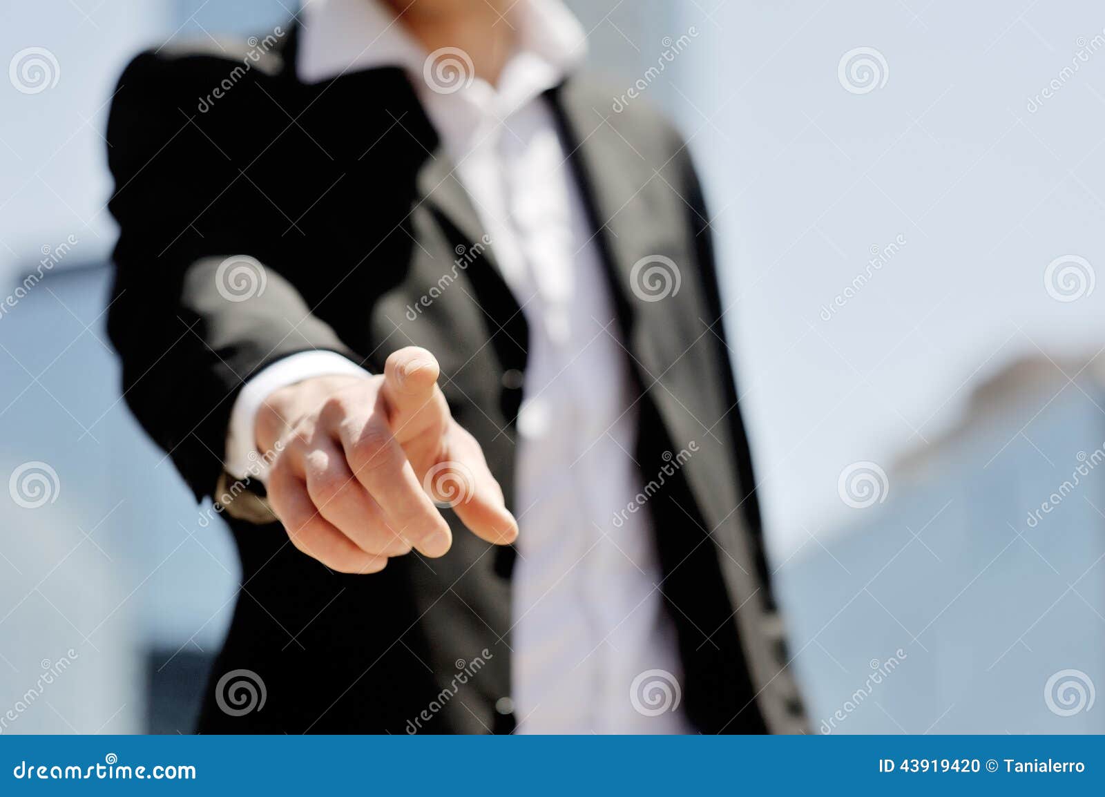 Businessman Man Pushing Virtual Screen - Technology, Communication and ...