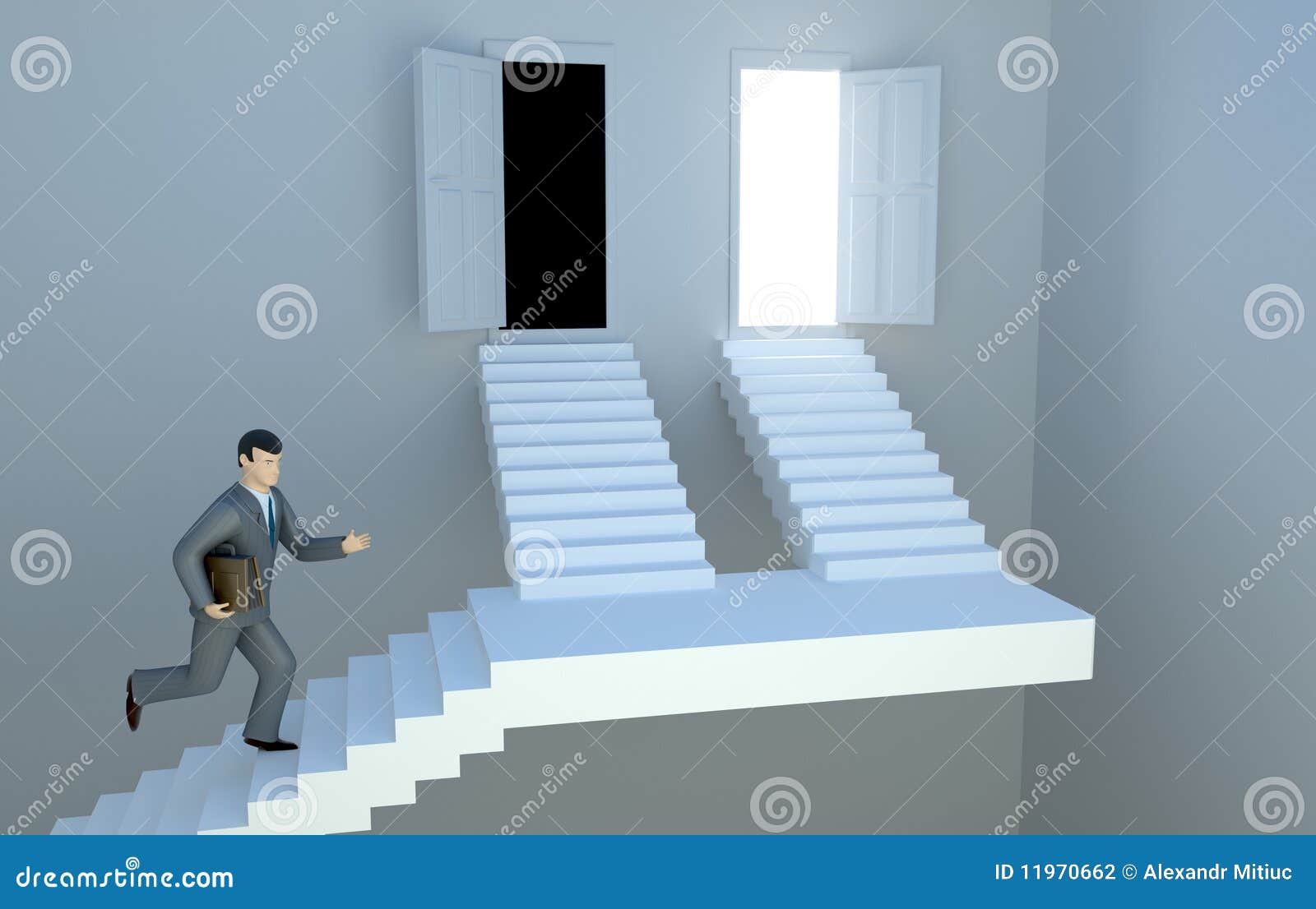 Businessman Man Running for the Exit. Stock Illustration - Illustration ...