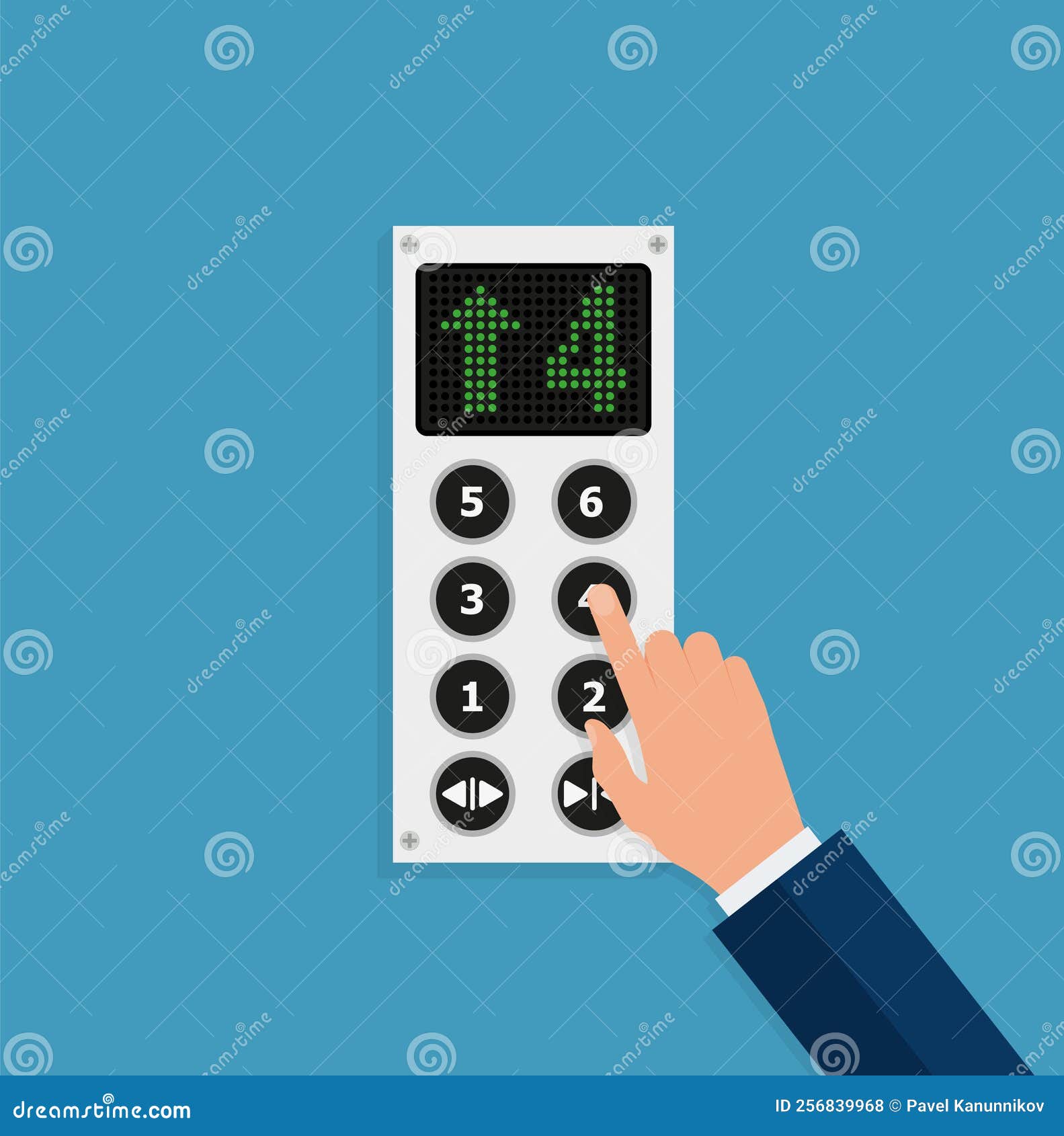 Businessman or Manager Hand Pressing Elevator Button. Lift Call Buttons ...