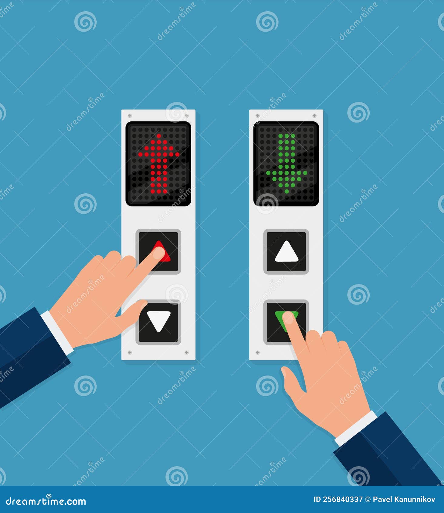 Businessman or Manager Hand Pressing Elevator Button. Lift Call Buttons ...