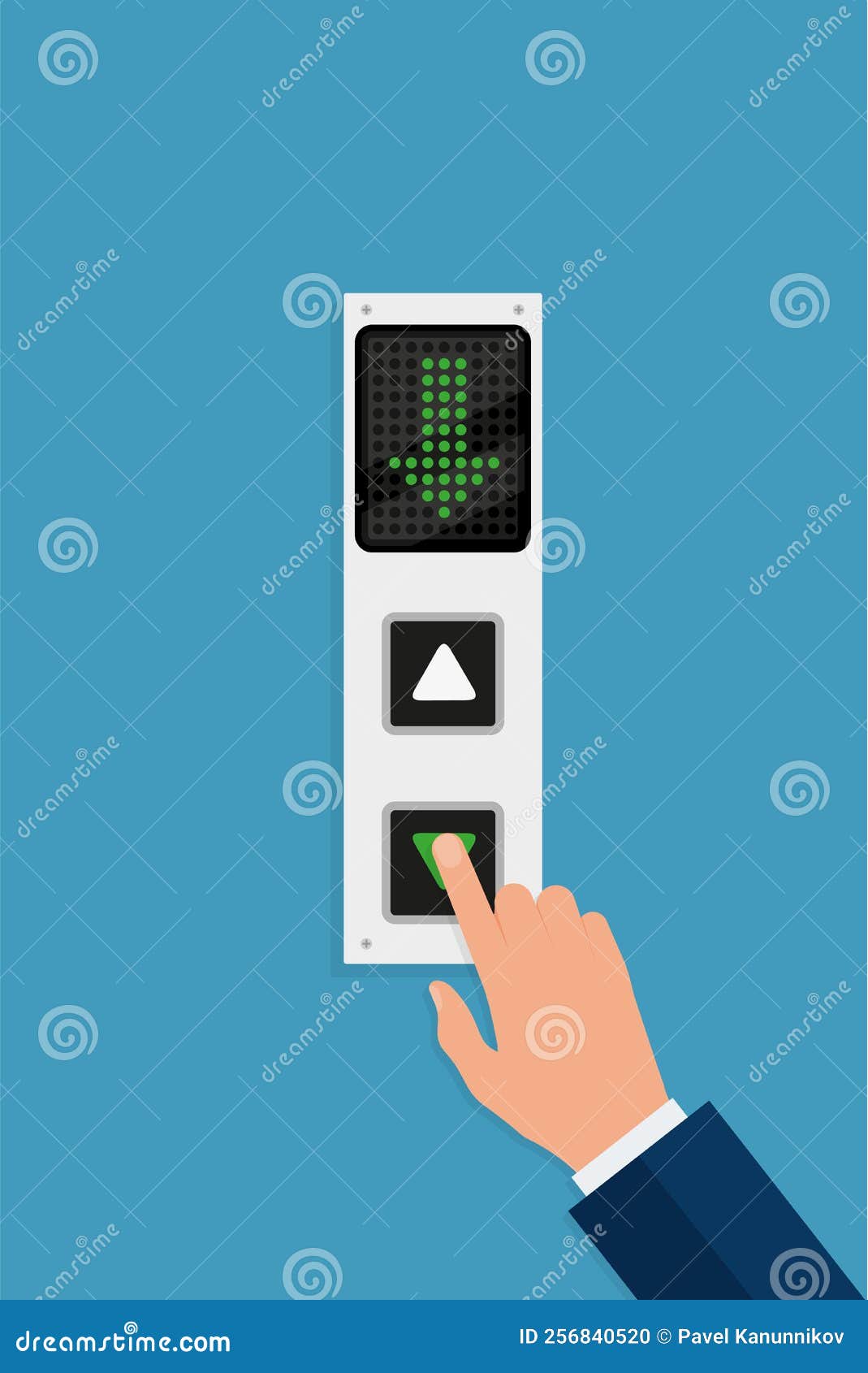 Businessman or Manager Hand Pressing Elevator Button. Lift Call Buttons ...