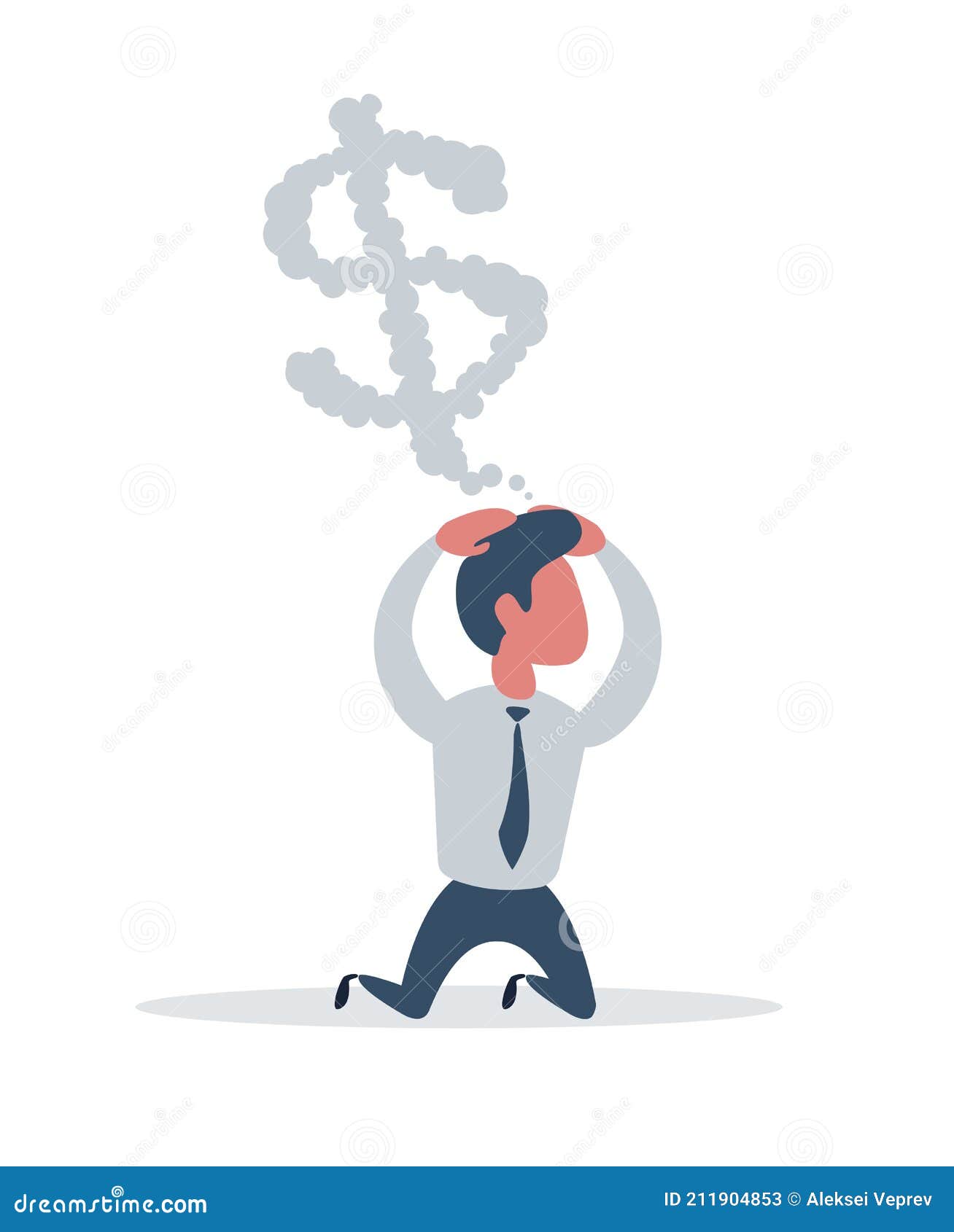 Businessman or Manager. a Man is Thinking about Money Stock Vector ...